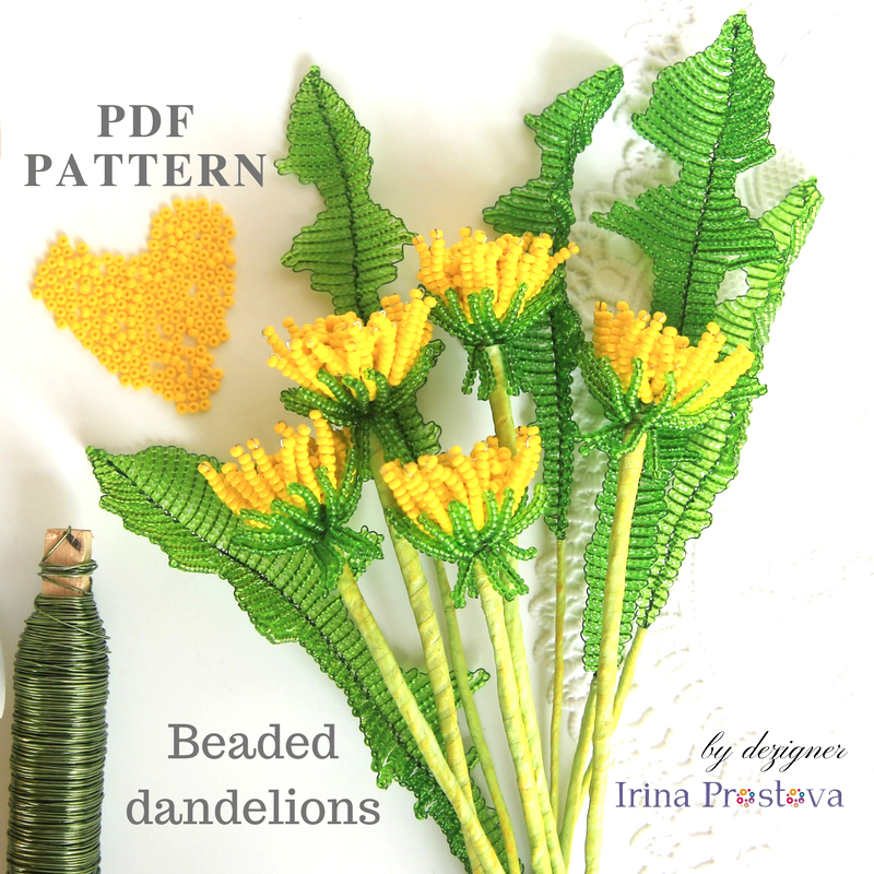 Beaded Flowers pattern | Dandelions | Seed bead patterns | B | Inspire ...