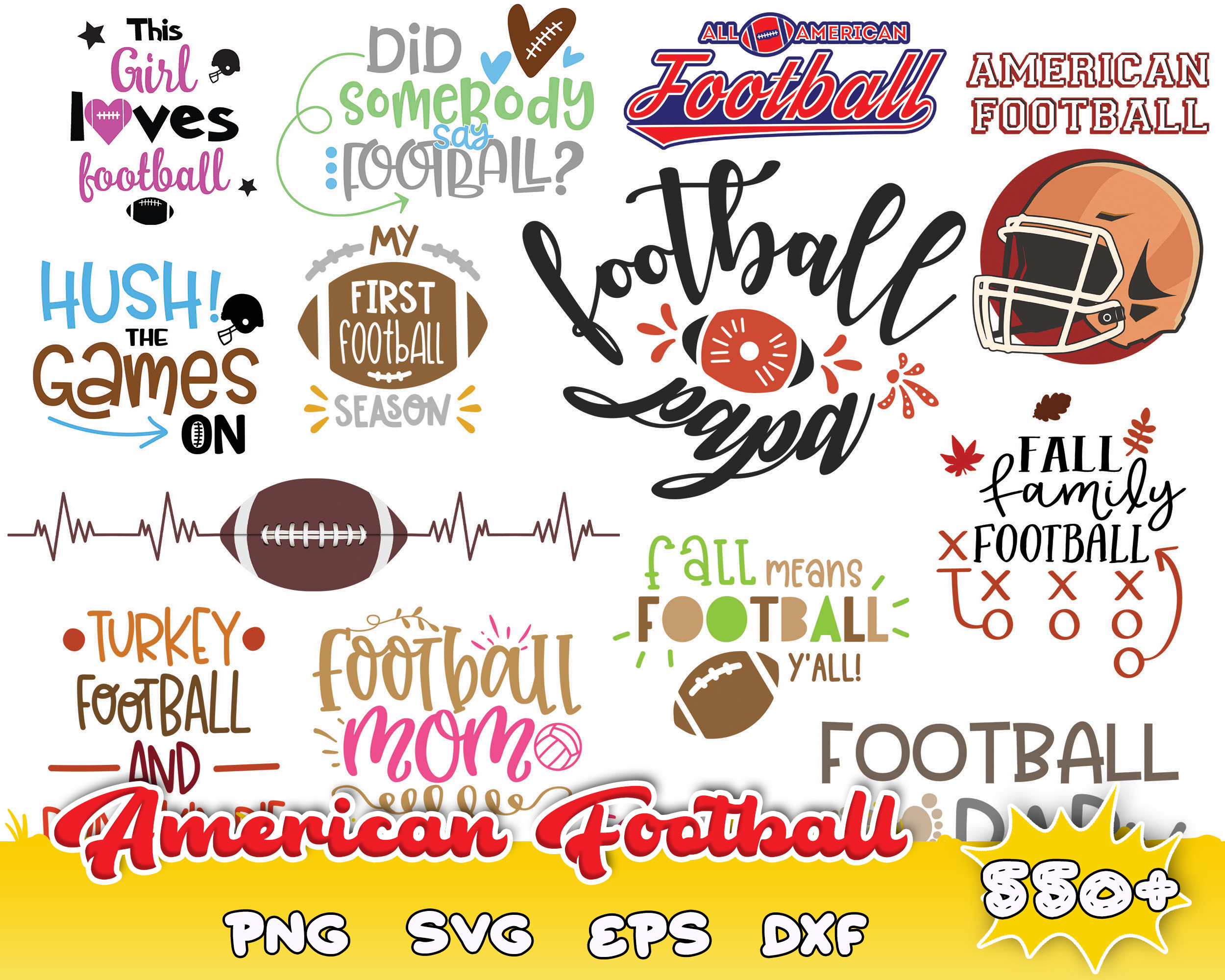Football Quotes Svg, SVG Cut Files, Football Bundle SVG, Foo - Inspire ...