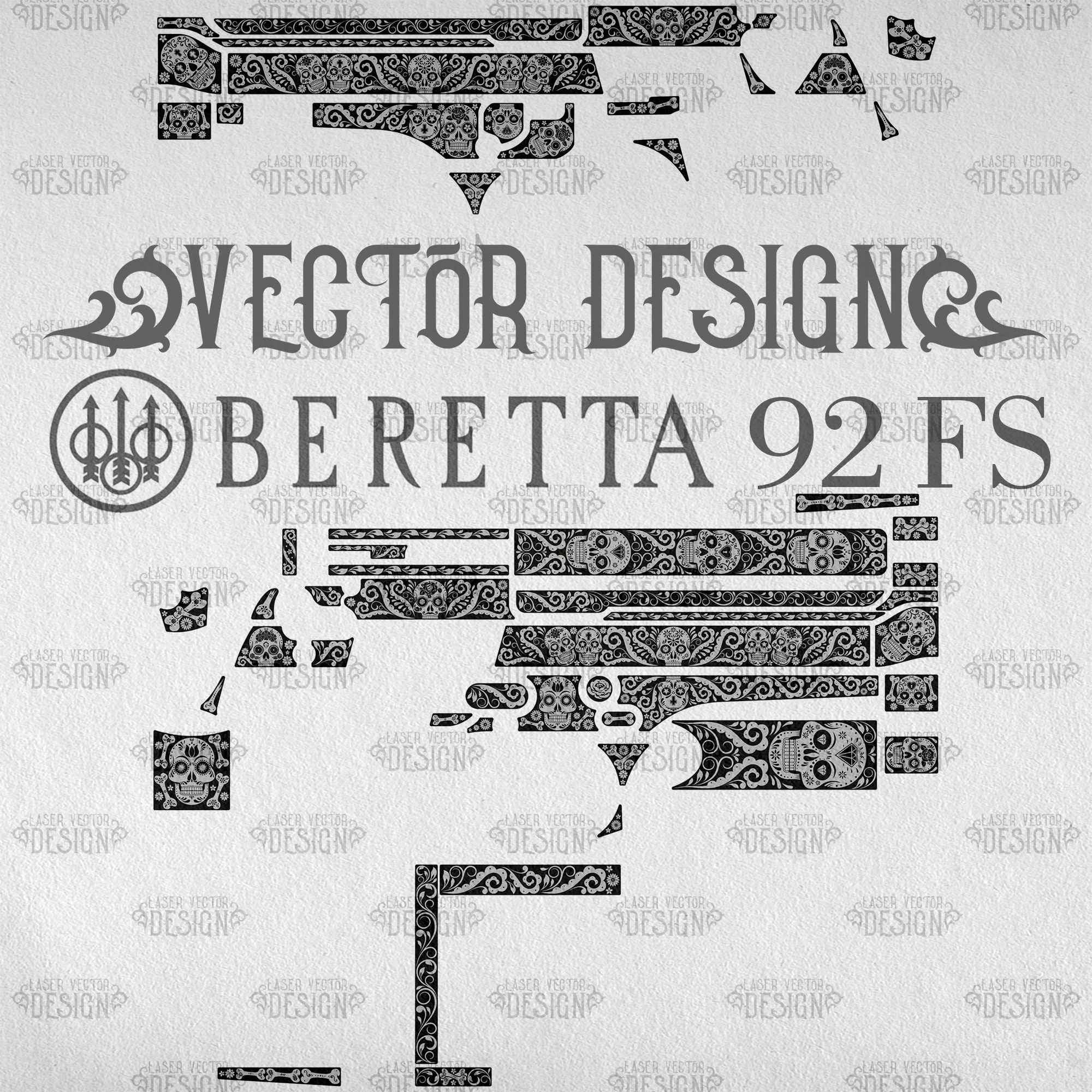 VECTOR DESIGN Beretta 92 FS "Candy skulls" | Inspire Uplift