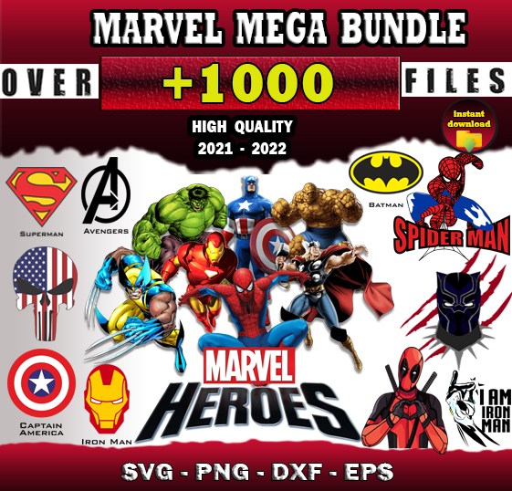 1000 Marvel SVG Mega Bundle SVG Files for print and cricut | Inspire Uplift
