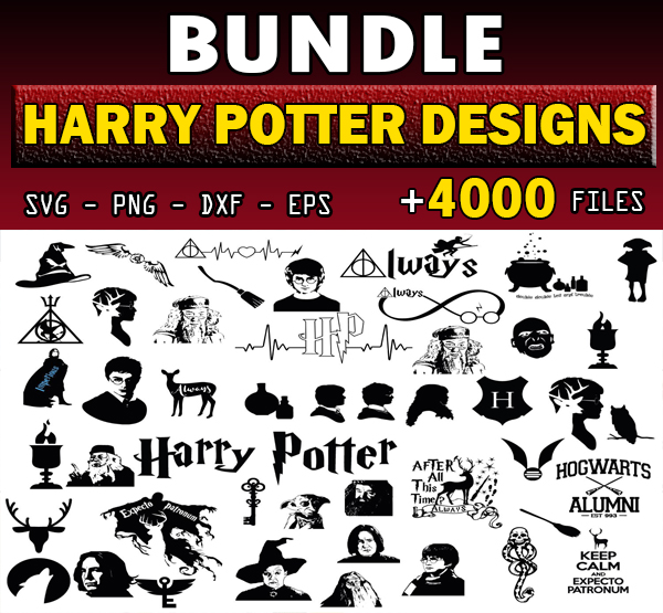 4000 Harry Potter SVG Mega Bundle for Cricut, Cricut Explore | Inspire ...