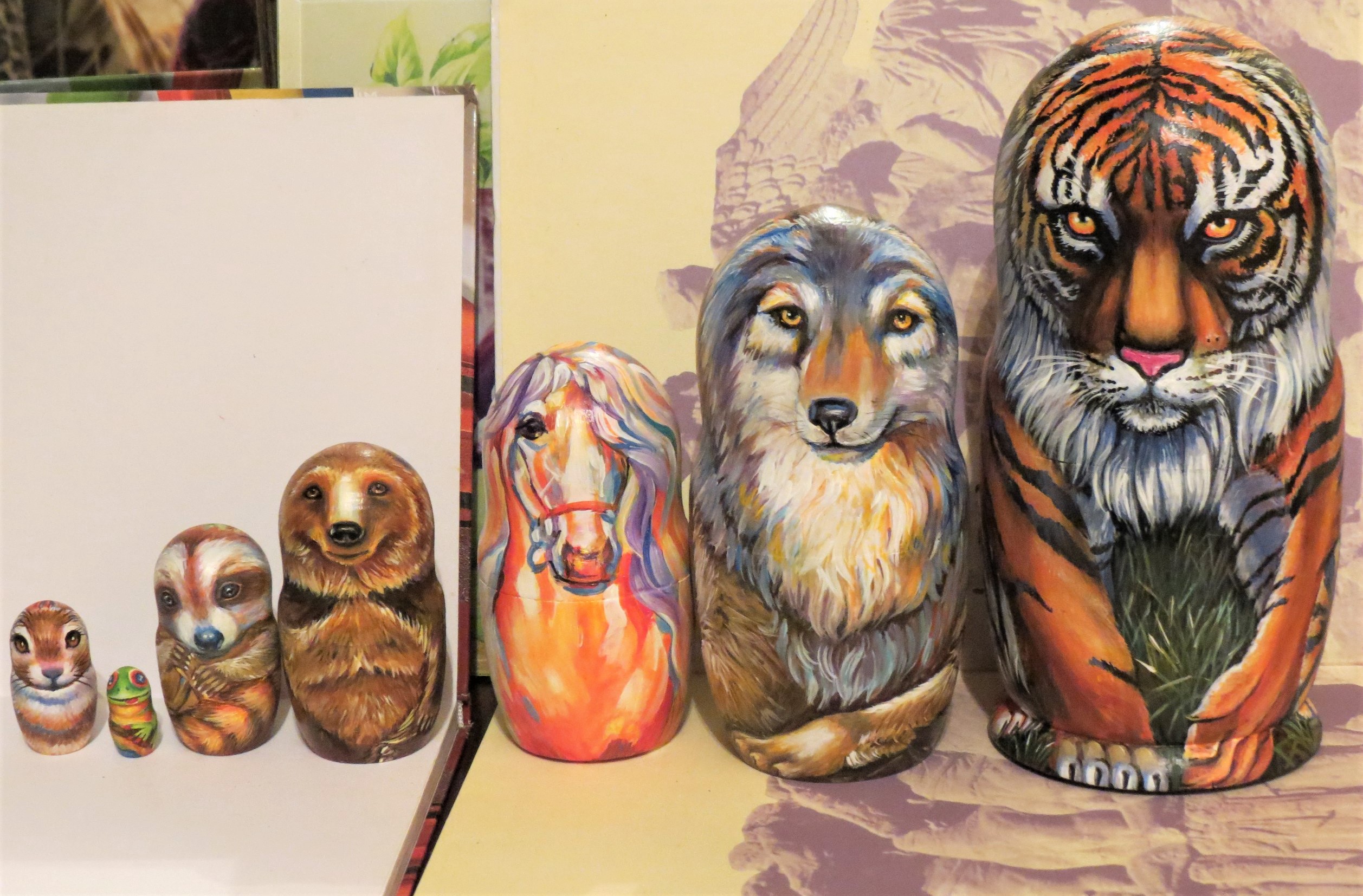 Animals 7 nesting dolls - Wooden Russian custom matryoshka T | Inspire ...