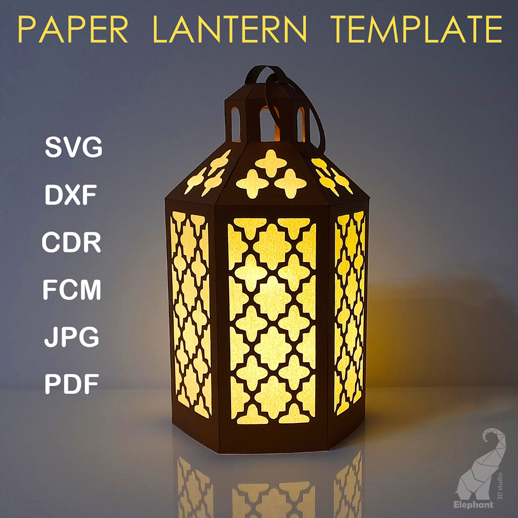 Paper Lantern Template SVG For Cricut DXF For Silhouette Inspire 