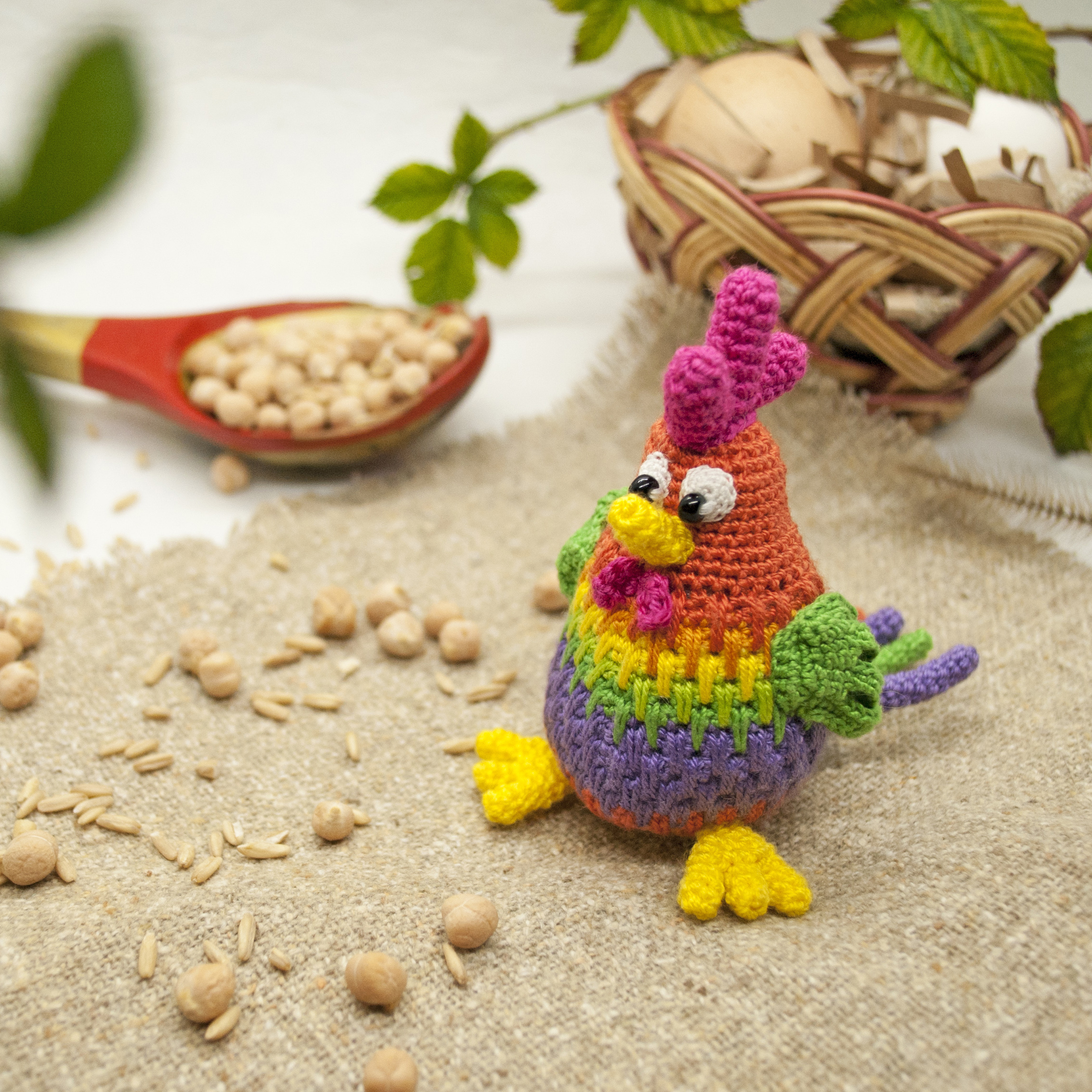 Little multi colored ROOSTER, Easter chicken souvenir, Roost | Inspire ...