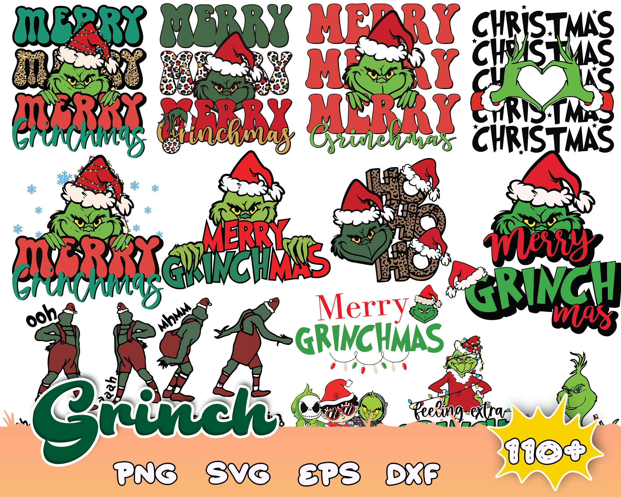 110 Grinch svg Bundle, Grinch Hand svg, Grinch Face svg, Gri | Inspire Uplift