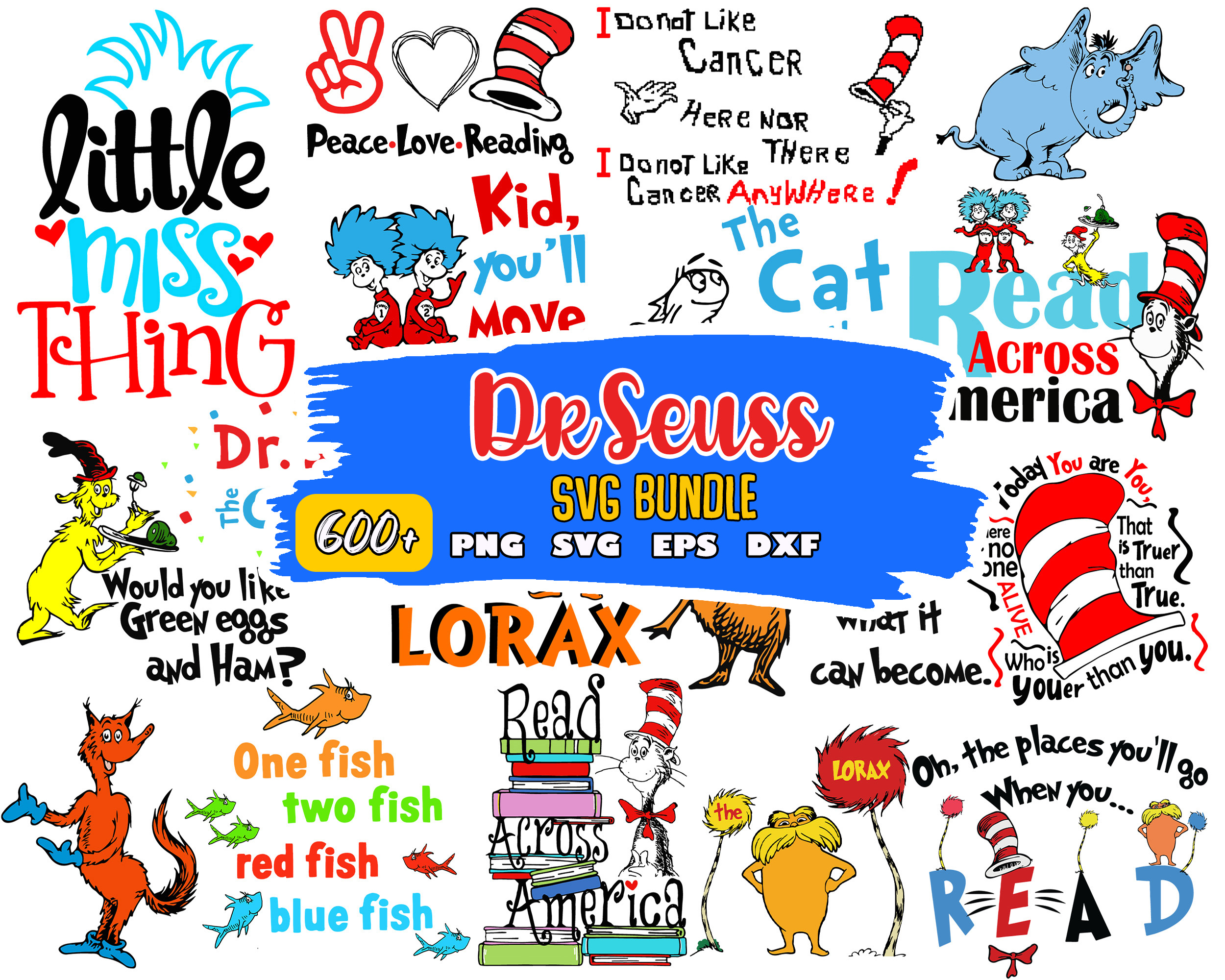 Dr Seuss Svg, Mega Bundle, Cat In The Hat SVG, Dr Seuss Hat - Inspire ...