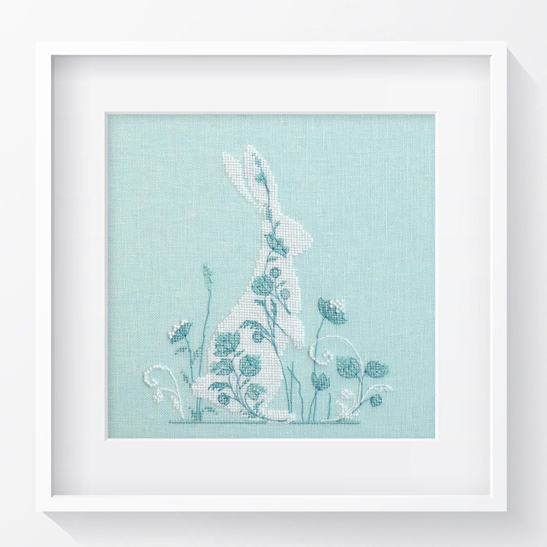 The white rabbit cross stitch pattern - Inspire Uplift