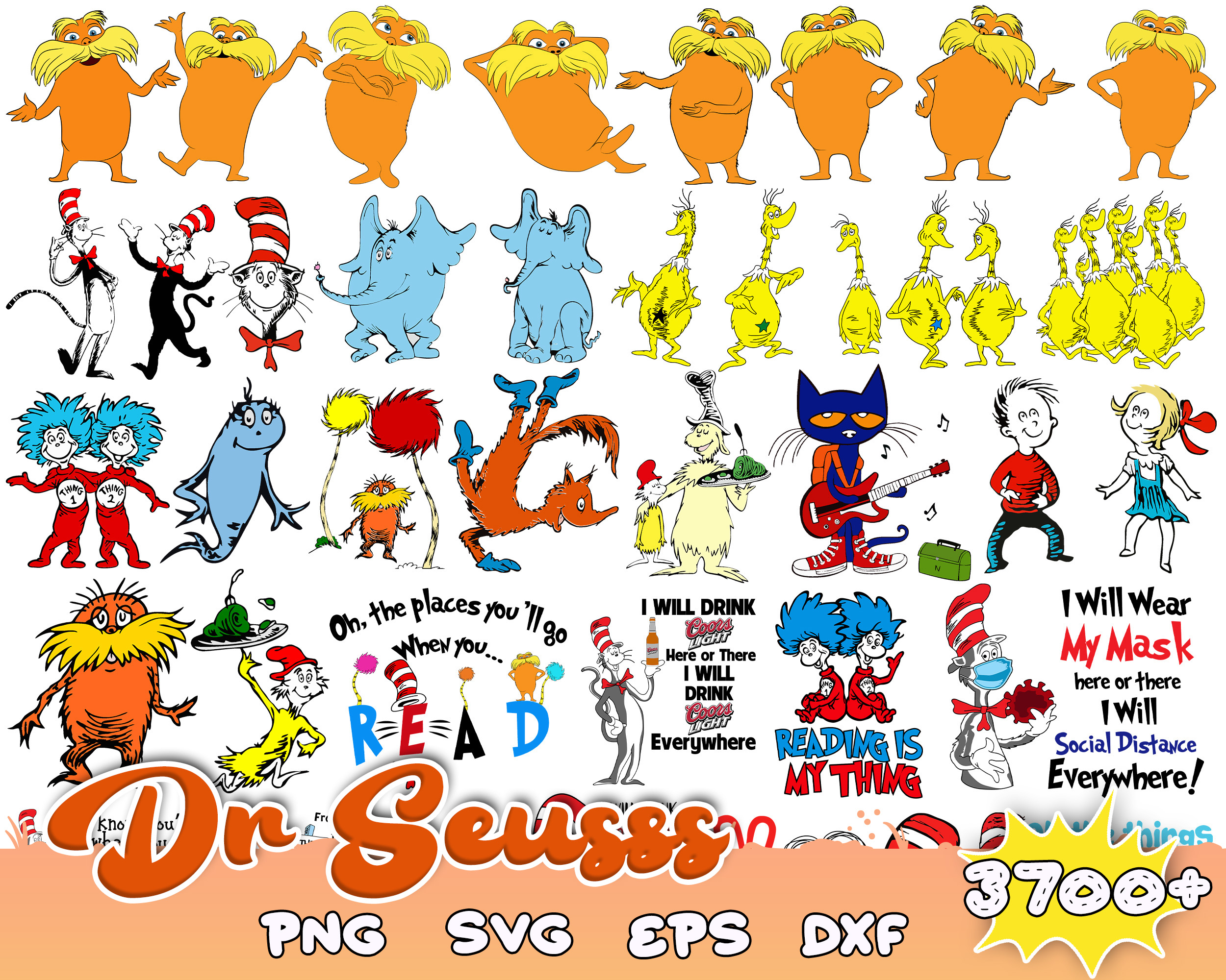3700 Bundle Dr Seuss Svg, Dr seuss Svg,Mega Dr Seuss bundle - Inspire ...