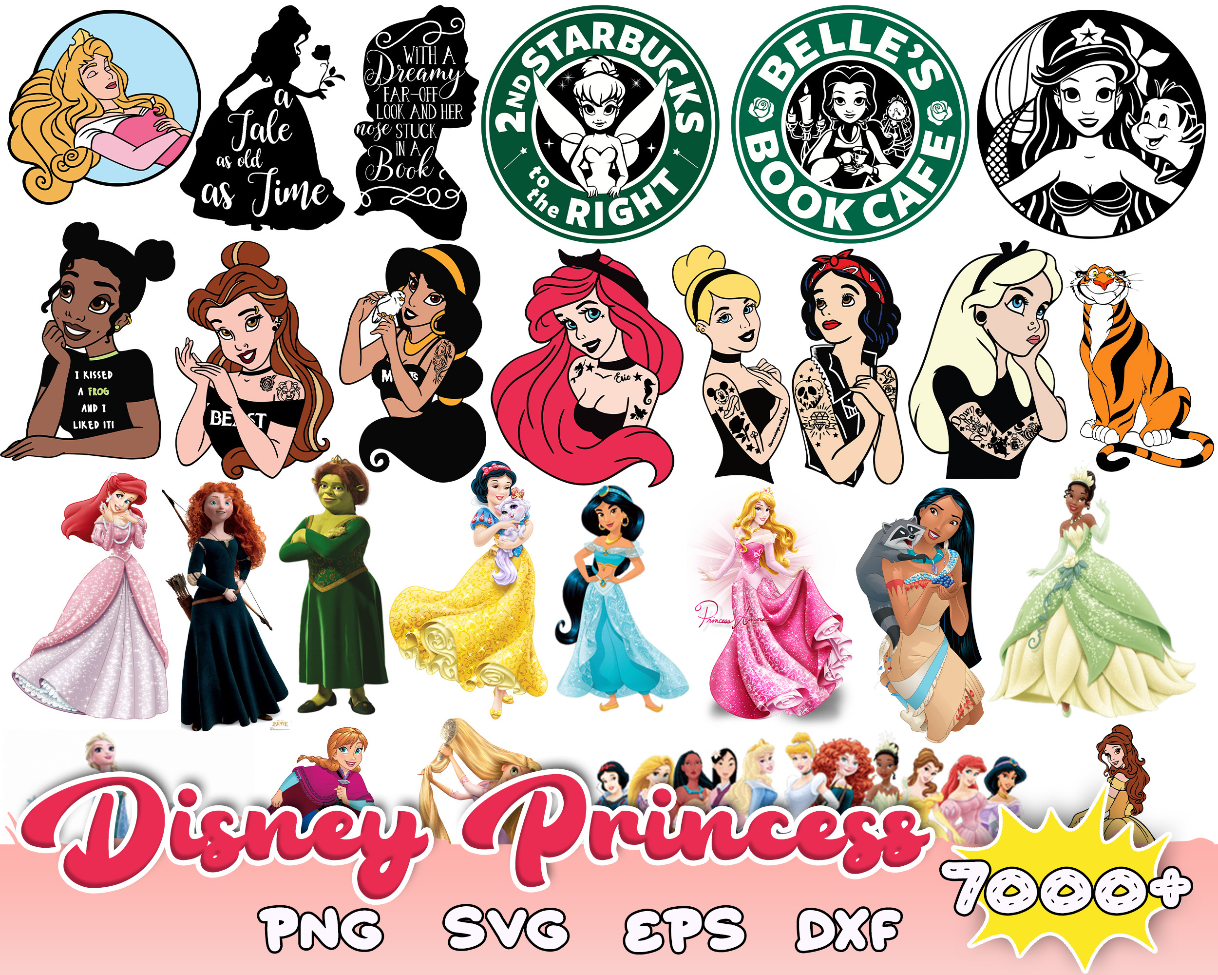 7000 Disney Princess SVG Bundle, Frozen svg, Snow White svg, - Inspire ...