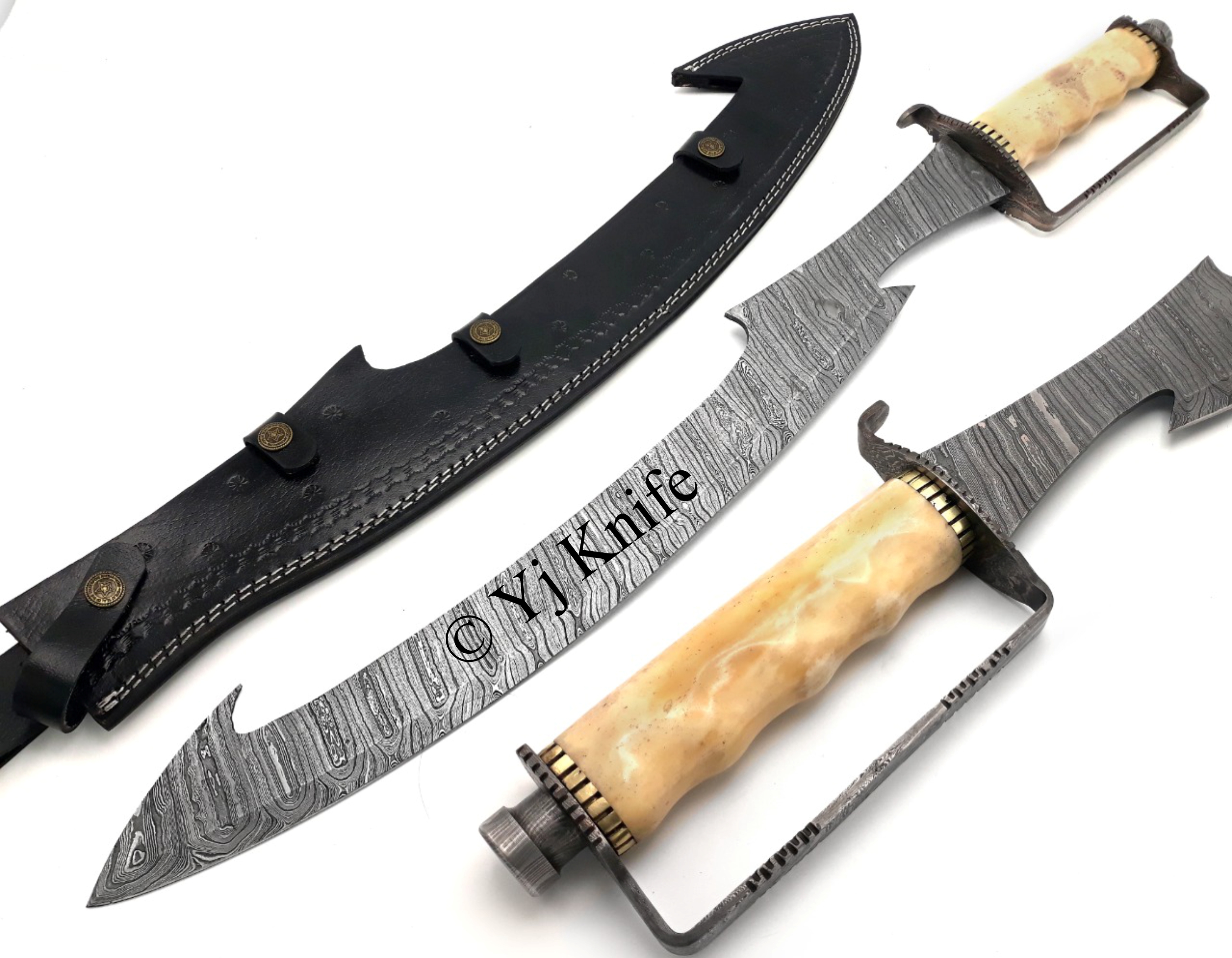 Handmade Damascus Steel Battle Ready Combat Khopesh Swords | Inspire Uplift