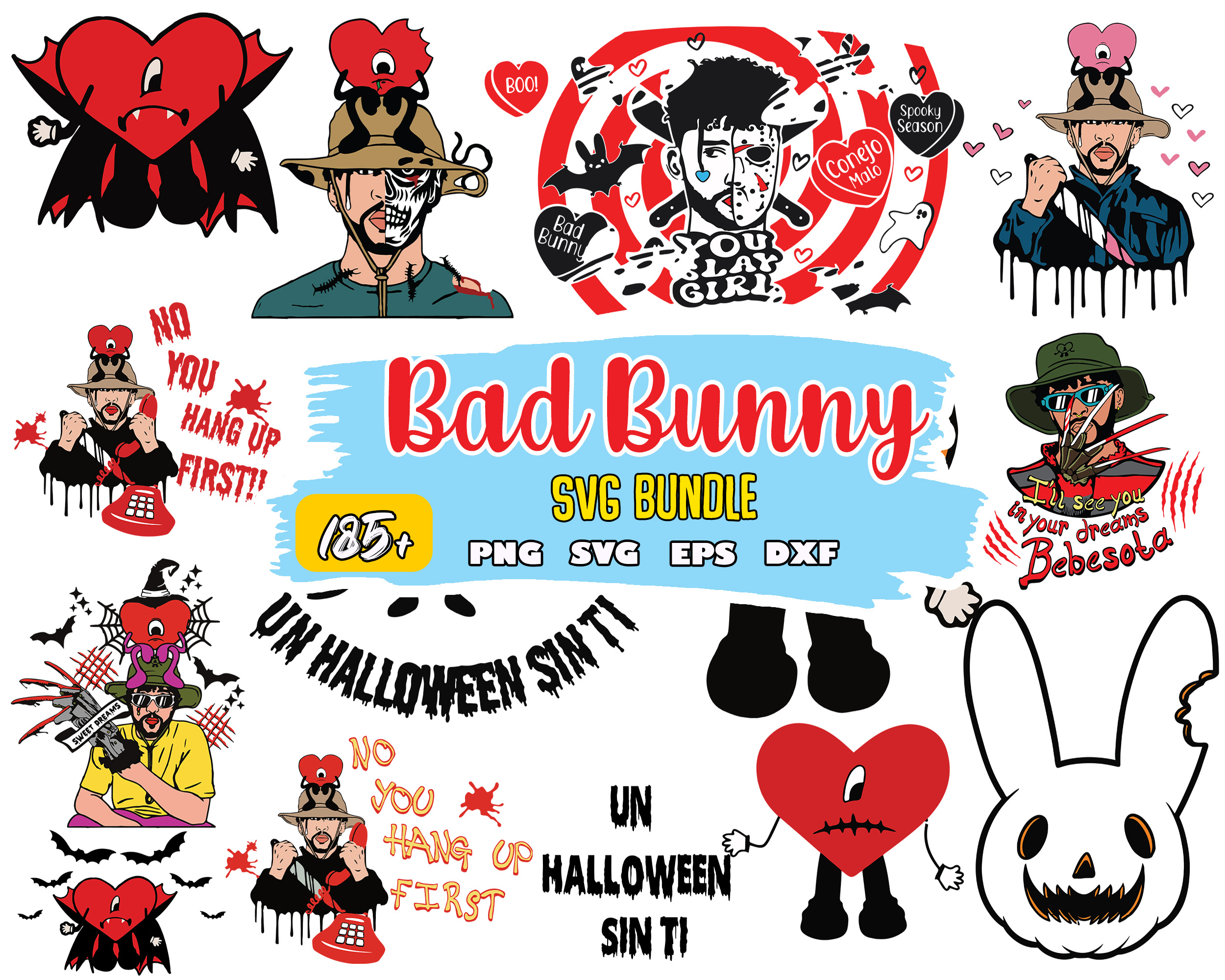 Bad Bunny Halloween, Bad Bunny Halloween SVG, Bad Bunny Png, - Inspire ...