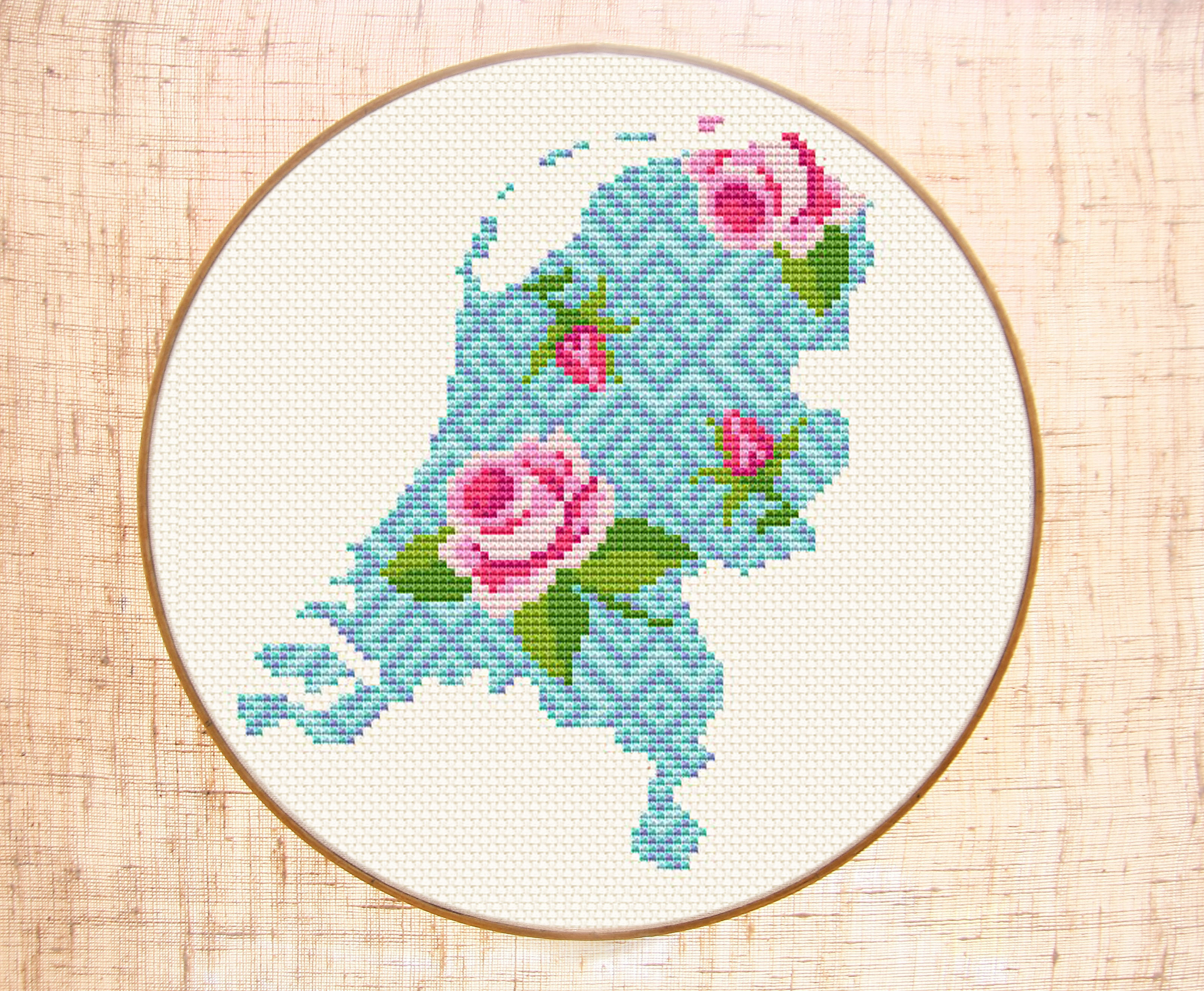 Netherlands cross stitch pattern Modern cross stitch Floral - Inspire ...