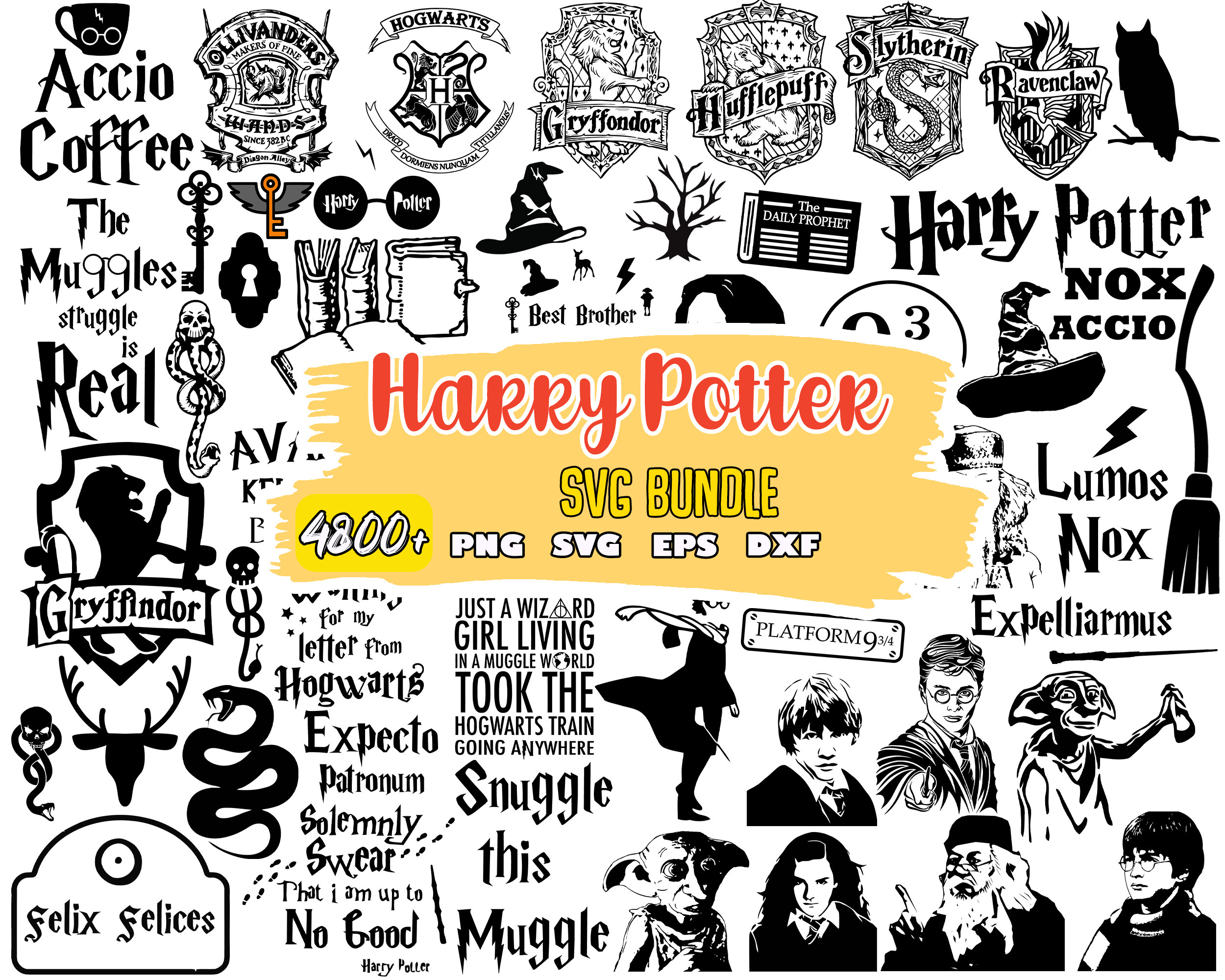 Harry Potter Svg Files, Svg for Cricut, Svg for Shirts, Png, | Inspire ...