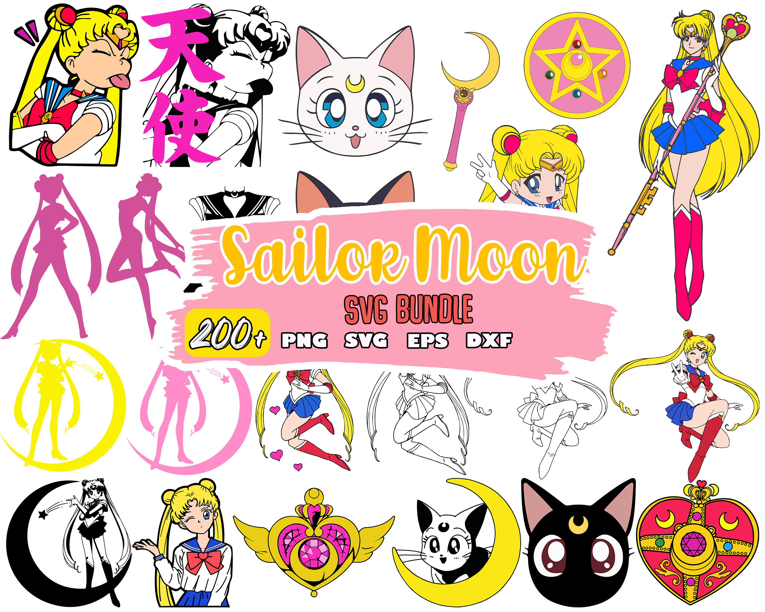 Sailor Moon Svg Bundle, Layered SvG, Cricut, Cut files, Digi | Inspire ...