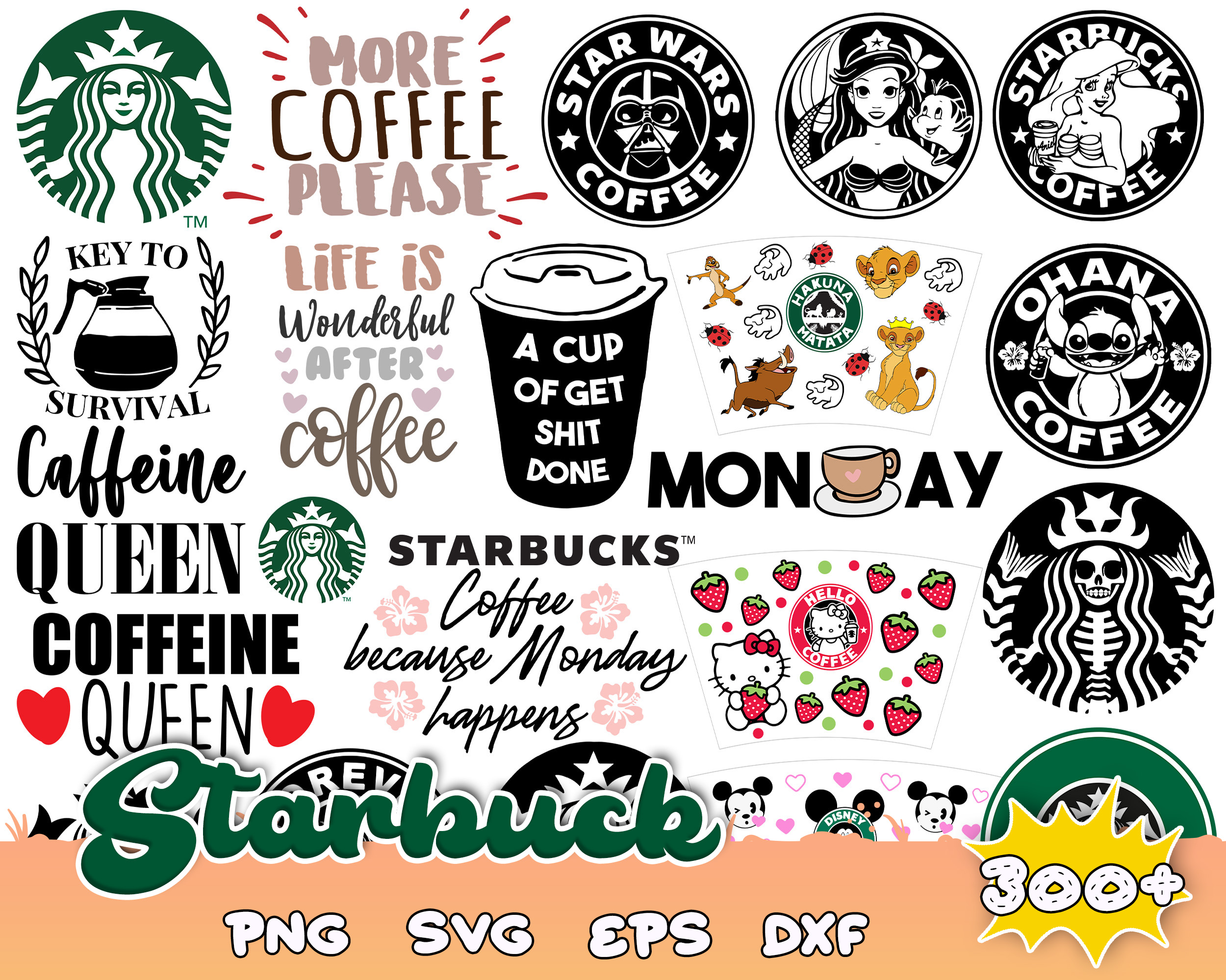 300 Starbucks svg bundle,Starbucks Wrap svg, Starbucks bundl | Inspire ...