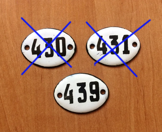 Enamel metal apartment door number sign 439 vintage | Inspire Uplift