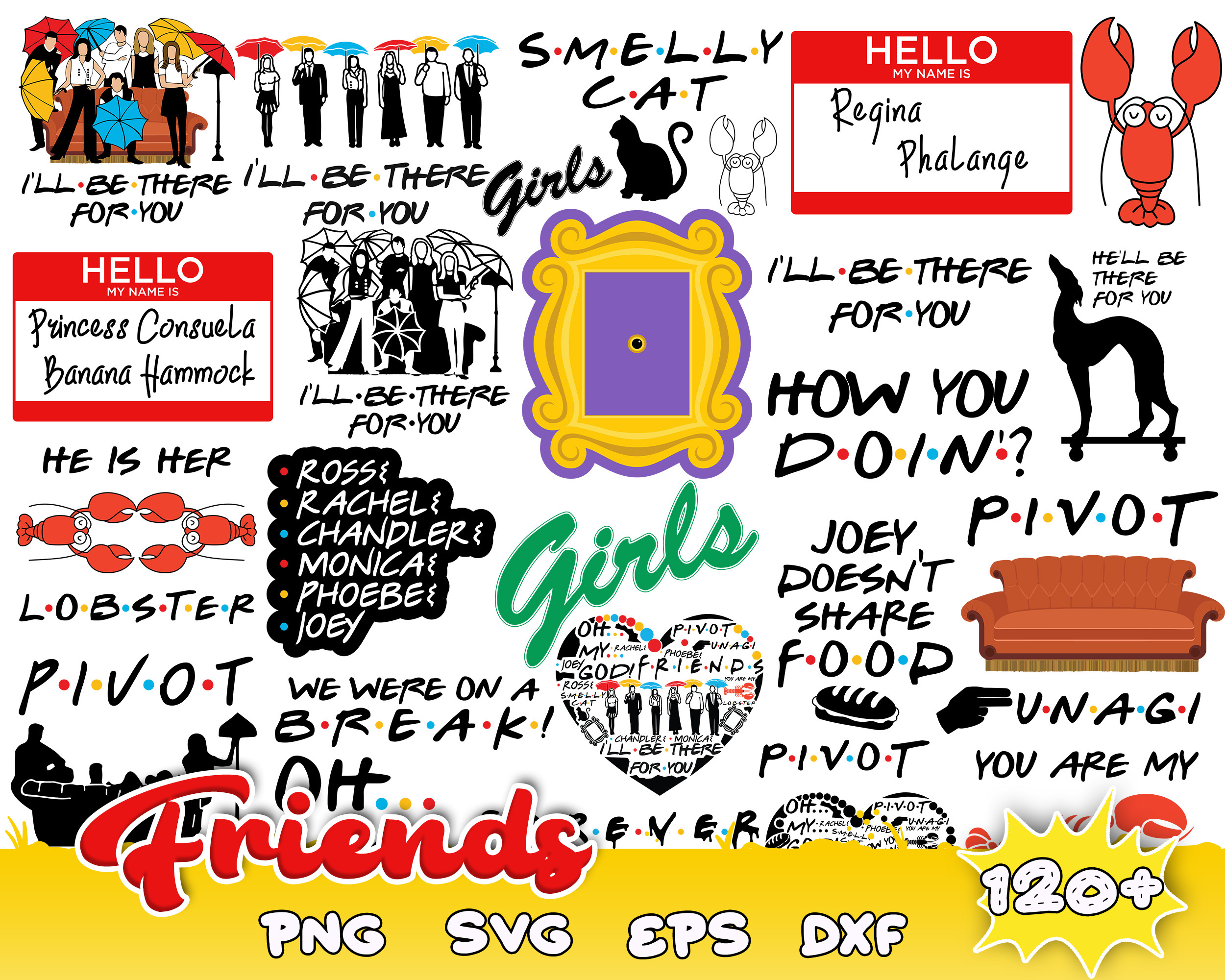 Friends Svg Bundle, Friends Cut File, Pivot Friends Svg,bund | Inspire ...
