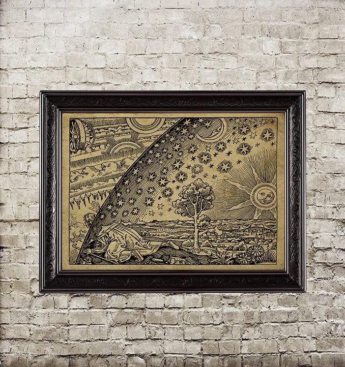 Flammarion Flat Earth. Cosmology art print. 586. | Inspire Uplift