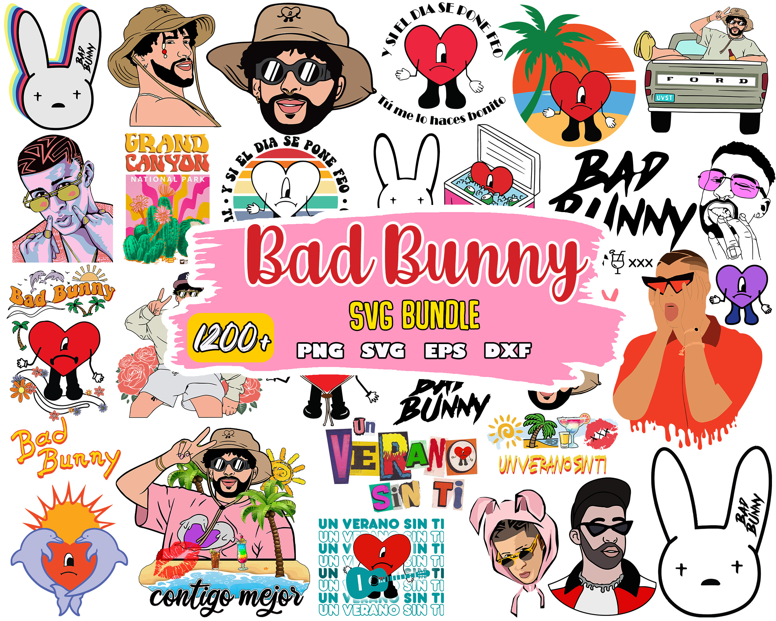 Bad Bunny Un Verano Sin ti Sad Heart SVG, bad bunny svg, un | Inspire ...
