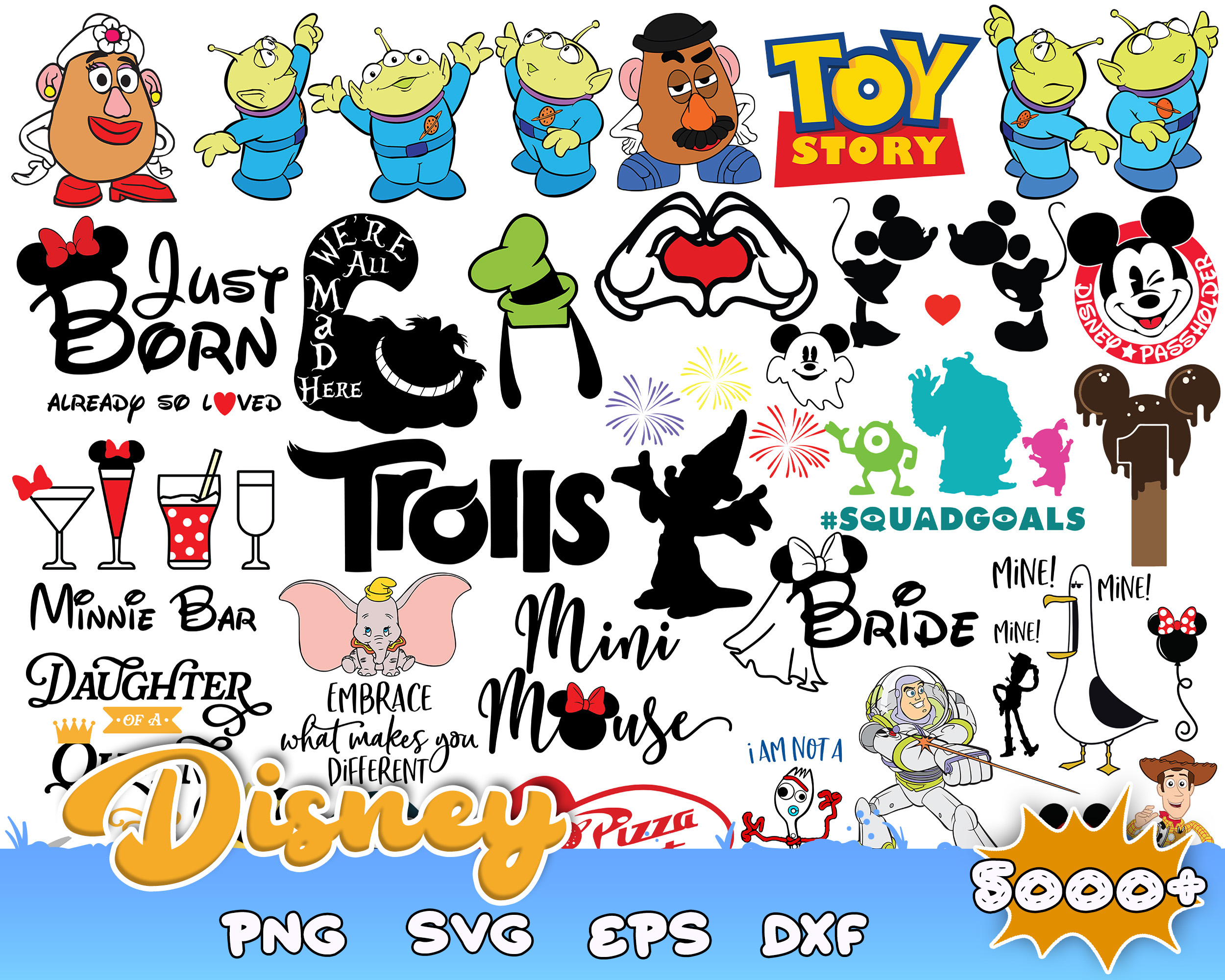 Disney Bundle Svg, Disney Collection Svg, Disney Character S | Inspire ...
