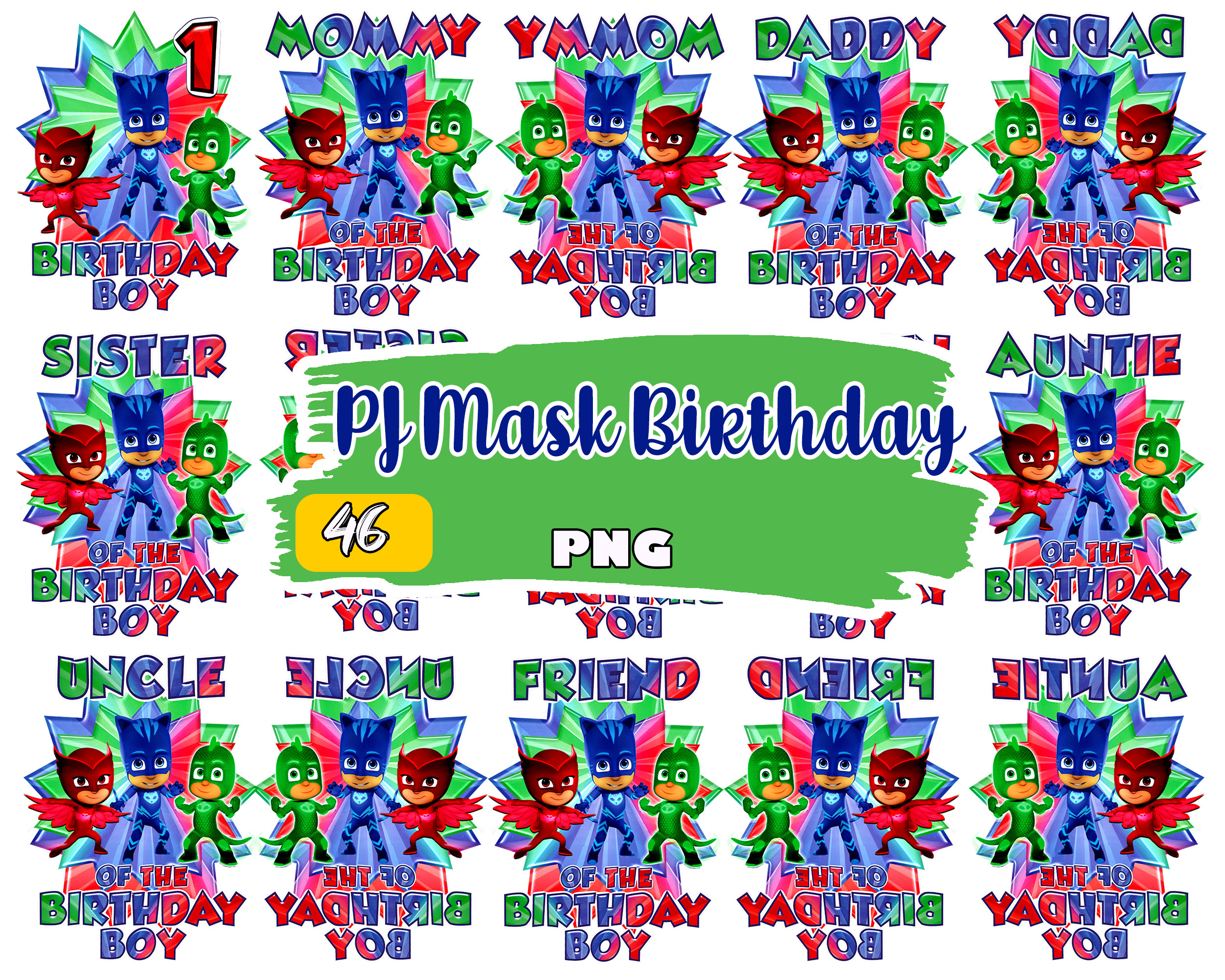 PJ mask png, Pj Mask heroes Birthday boy Digital File PNG De | Inspire ...
