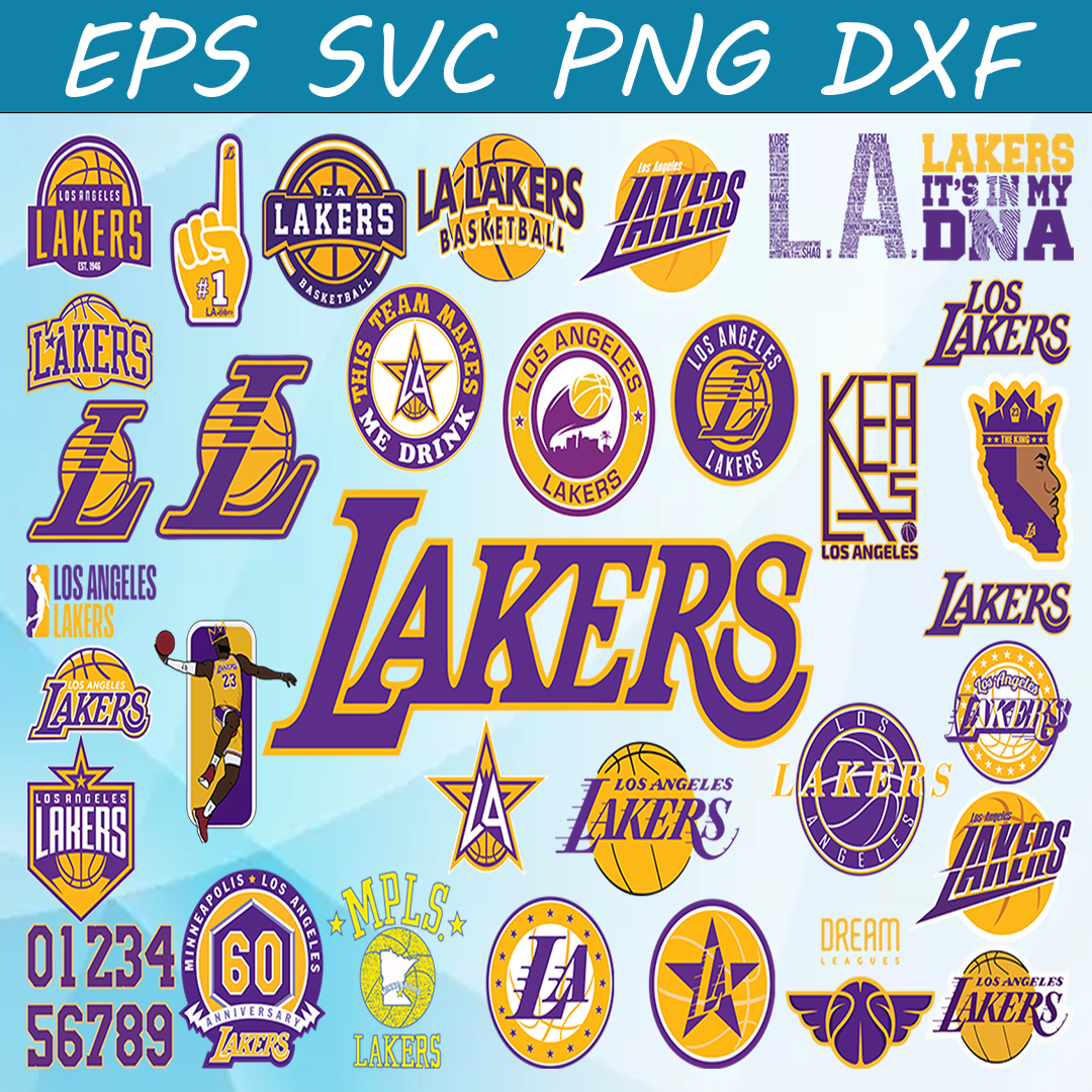 Bundle 34 Files Lakers Baseball Team SVG, Lakers svg, NBA Te - Inspire ...
