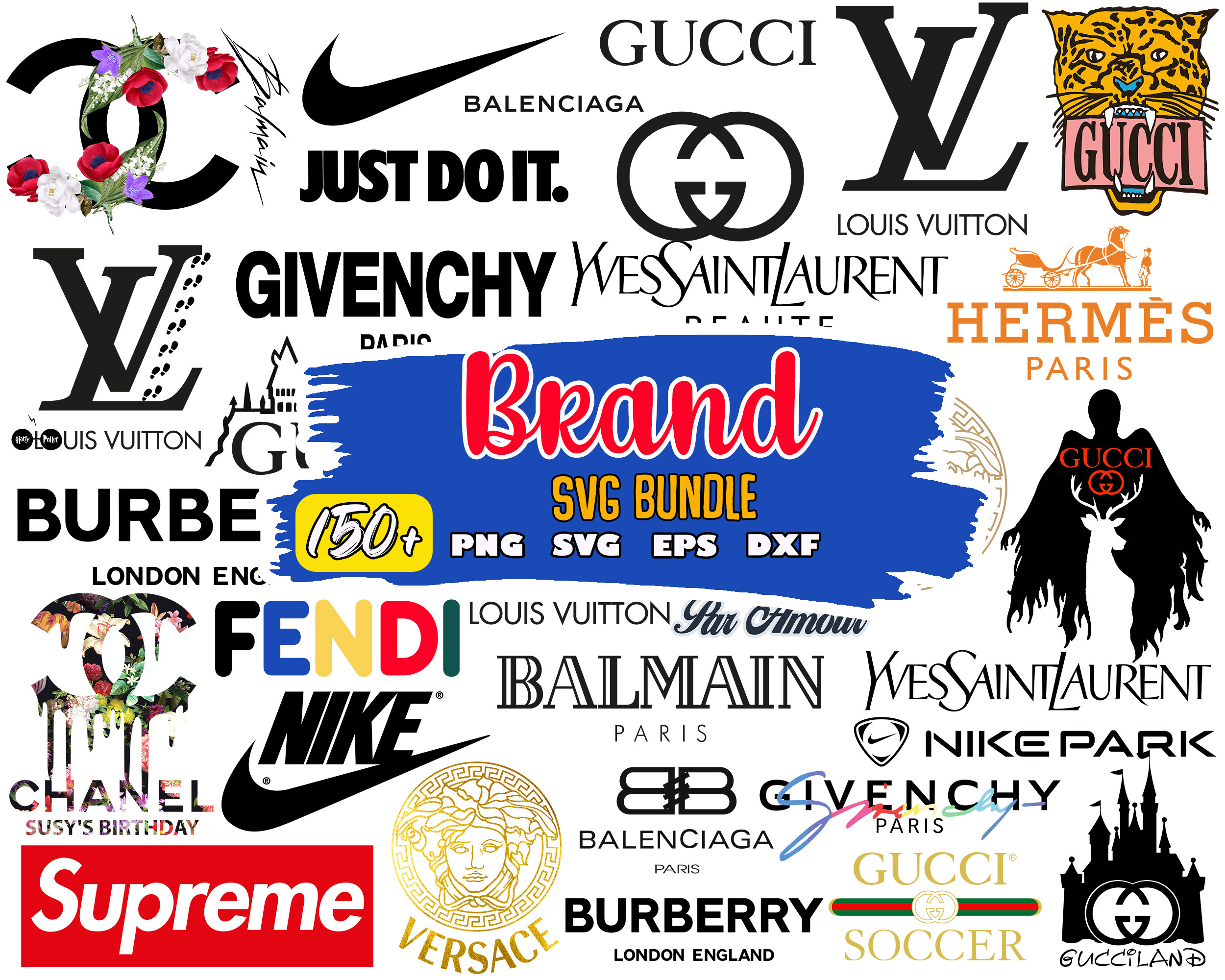 Brand Logo Svg Bundle, Fashion Brand Svg, Mega Bundle Svg - Inspire Uplift