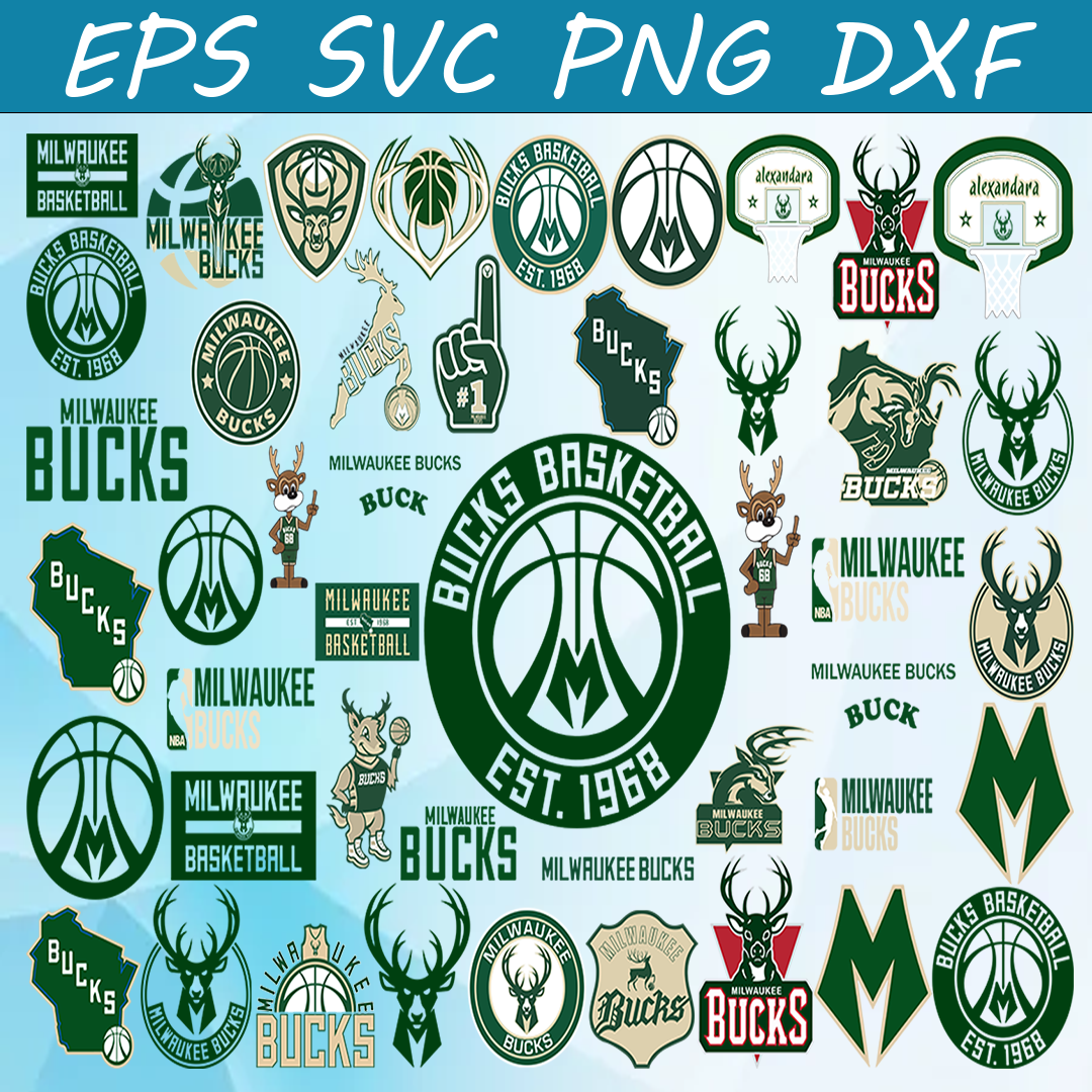 Bundle 46 Files Milwaukee Bucks Basketball Team SVG, Milwauk | Inspire ...