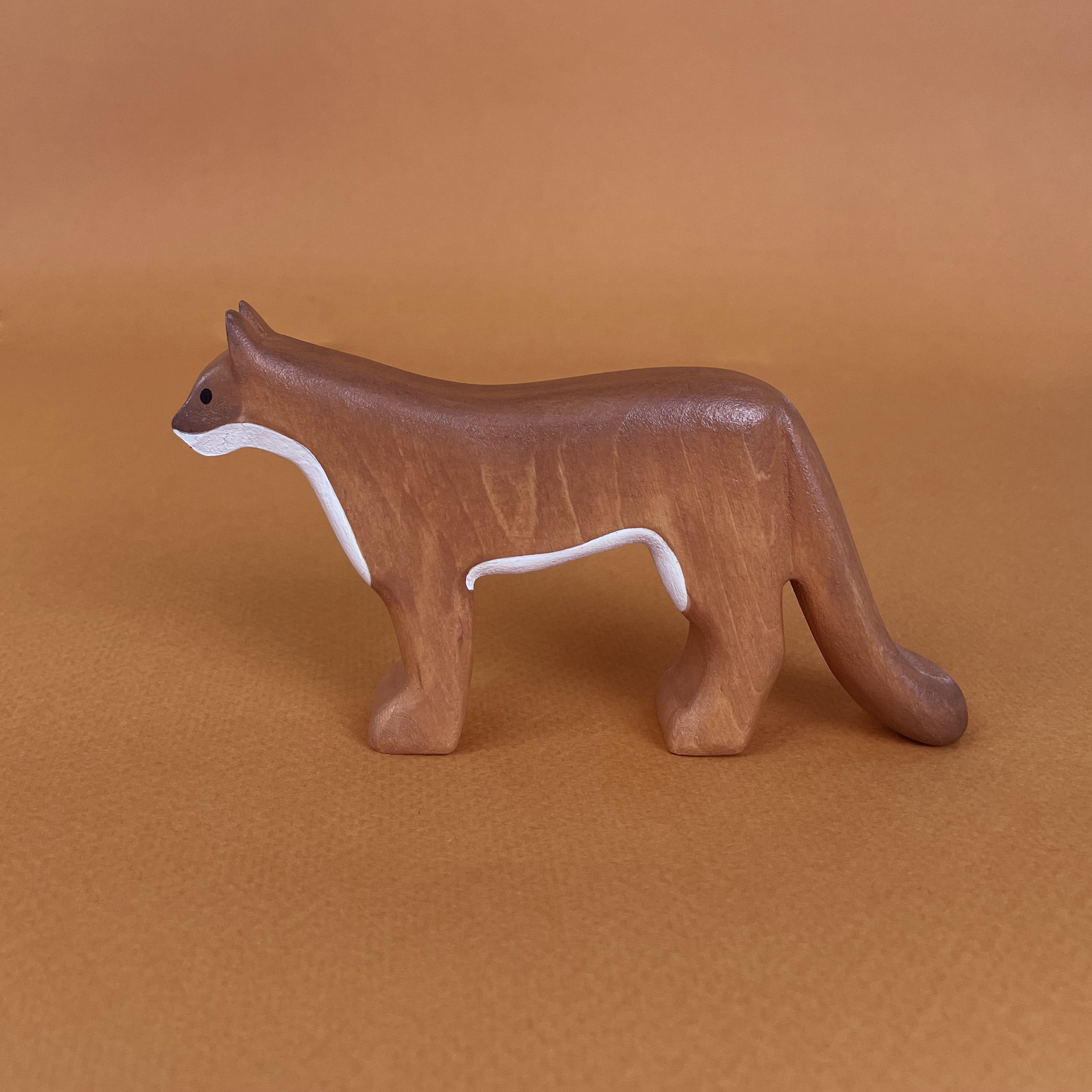 Wooden Puma figurine - Wooden animals toys - Carved cougar | Inspire Uplift