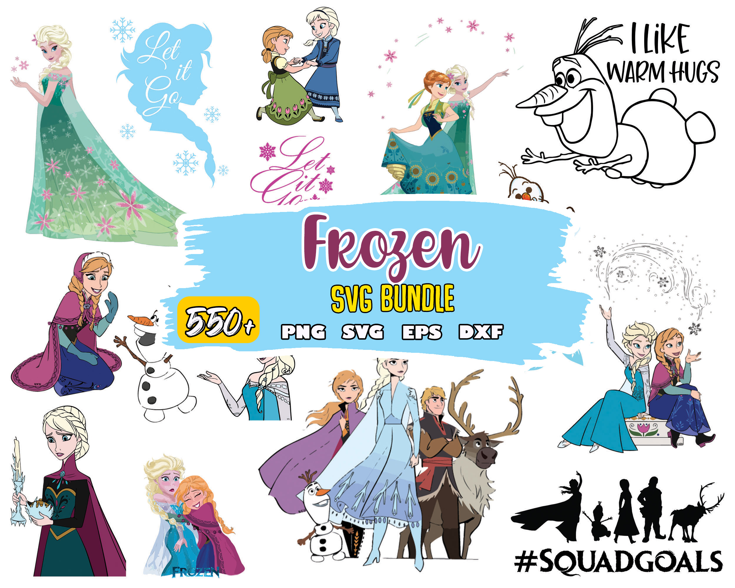Frozen SVG, Frozen Svg Bundle, Anna Svg, Olaf Svg, Frozen Si | Inspire ...