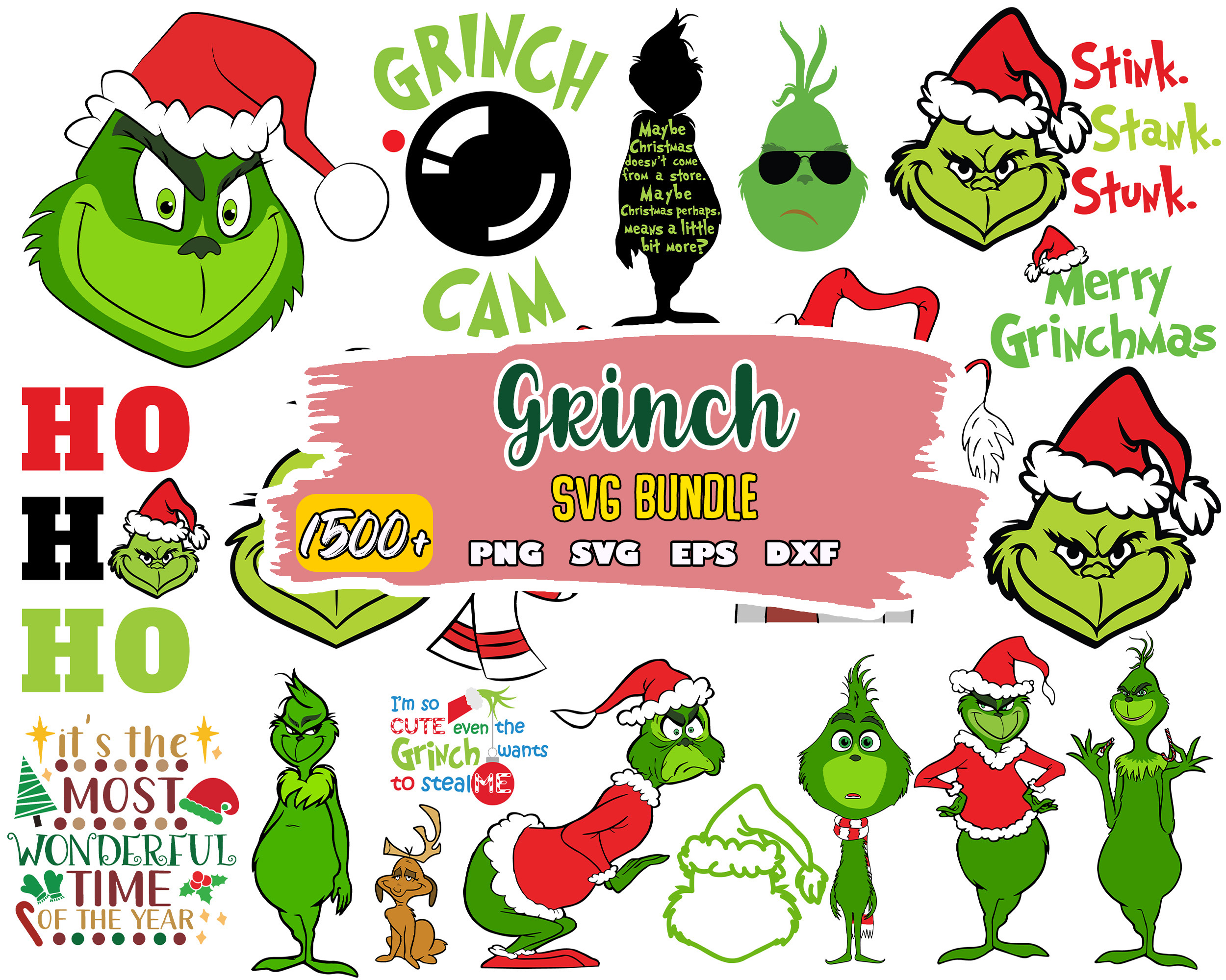 Grinch Bundle SVG, Grinch SVG, Grinchmas Cutting Image, Chri | Inspire ...
