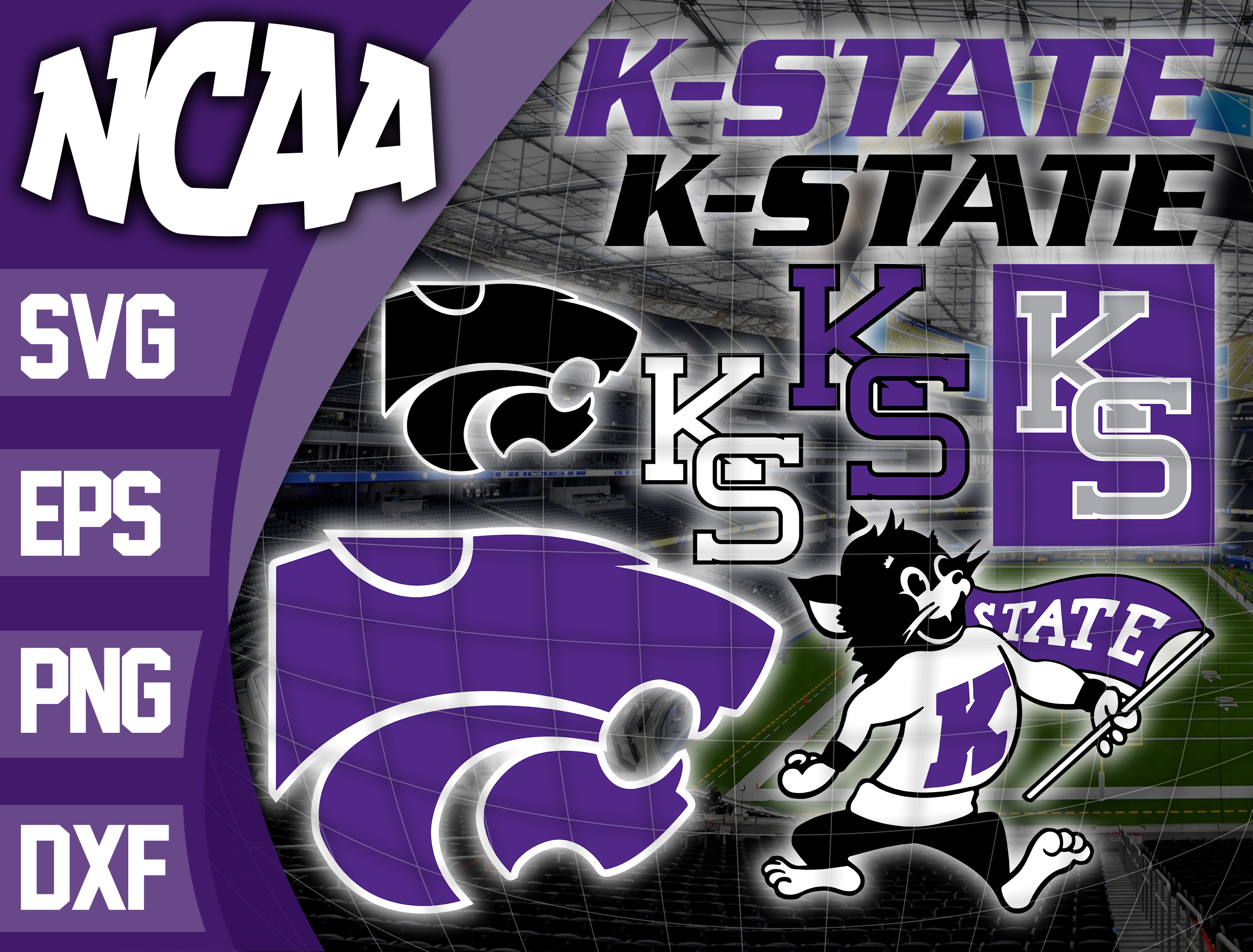 Kansas State Wildcats SVG bundle , NCAA svg, logo NCAA bundl | Inspire ...