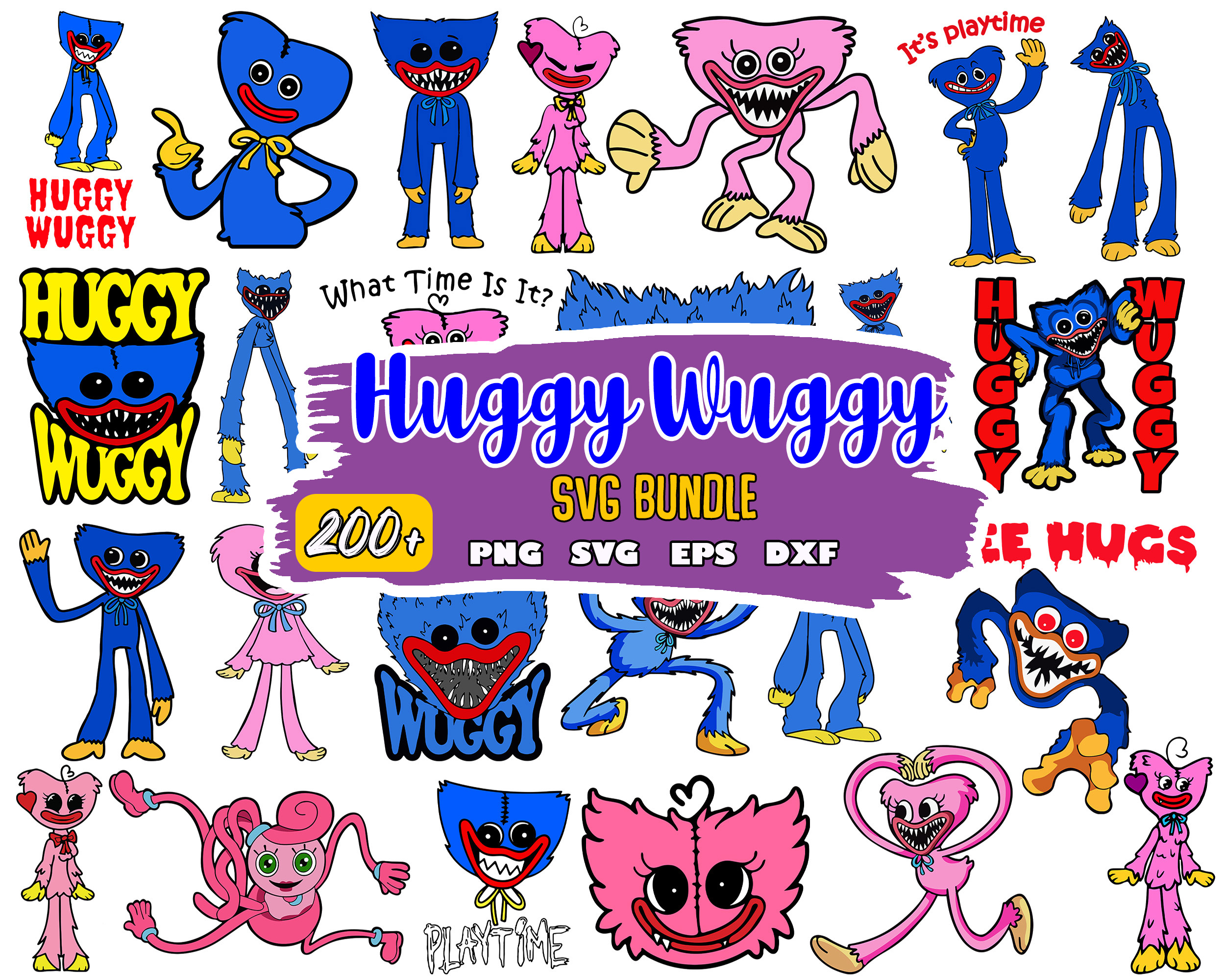 Huggy Wuggy Svg Kissy Missy Poppy Playtime SVG PNG DXF D Inspire