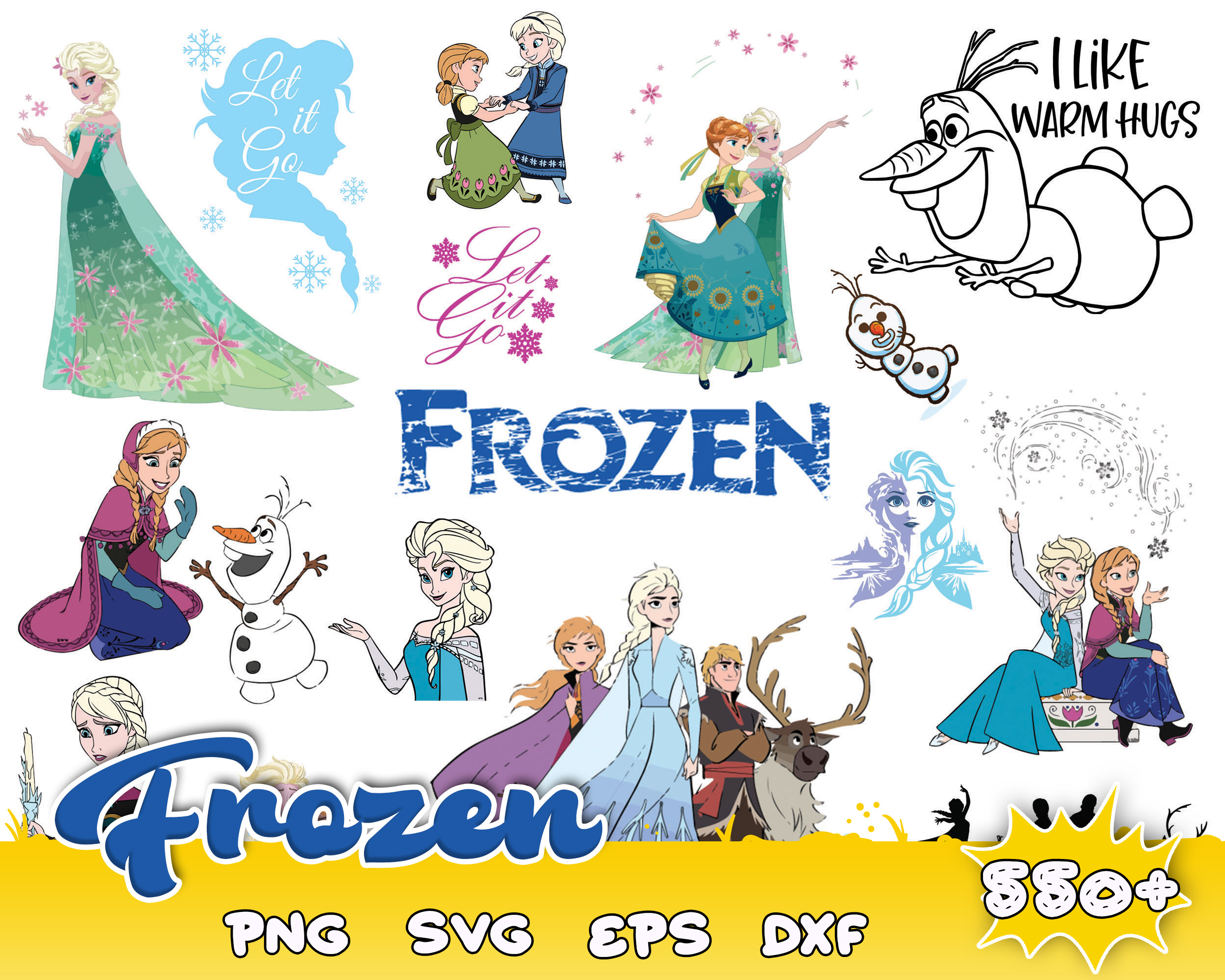 550 Frozen Svg, Frozen svg Bundle, Frozen Clipart, Frozen Si | Inspire ...