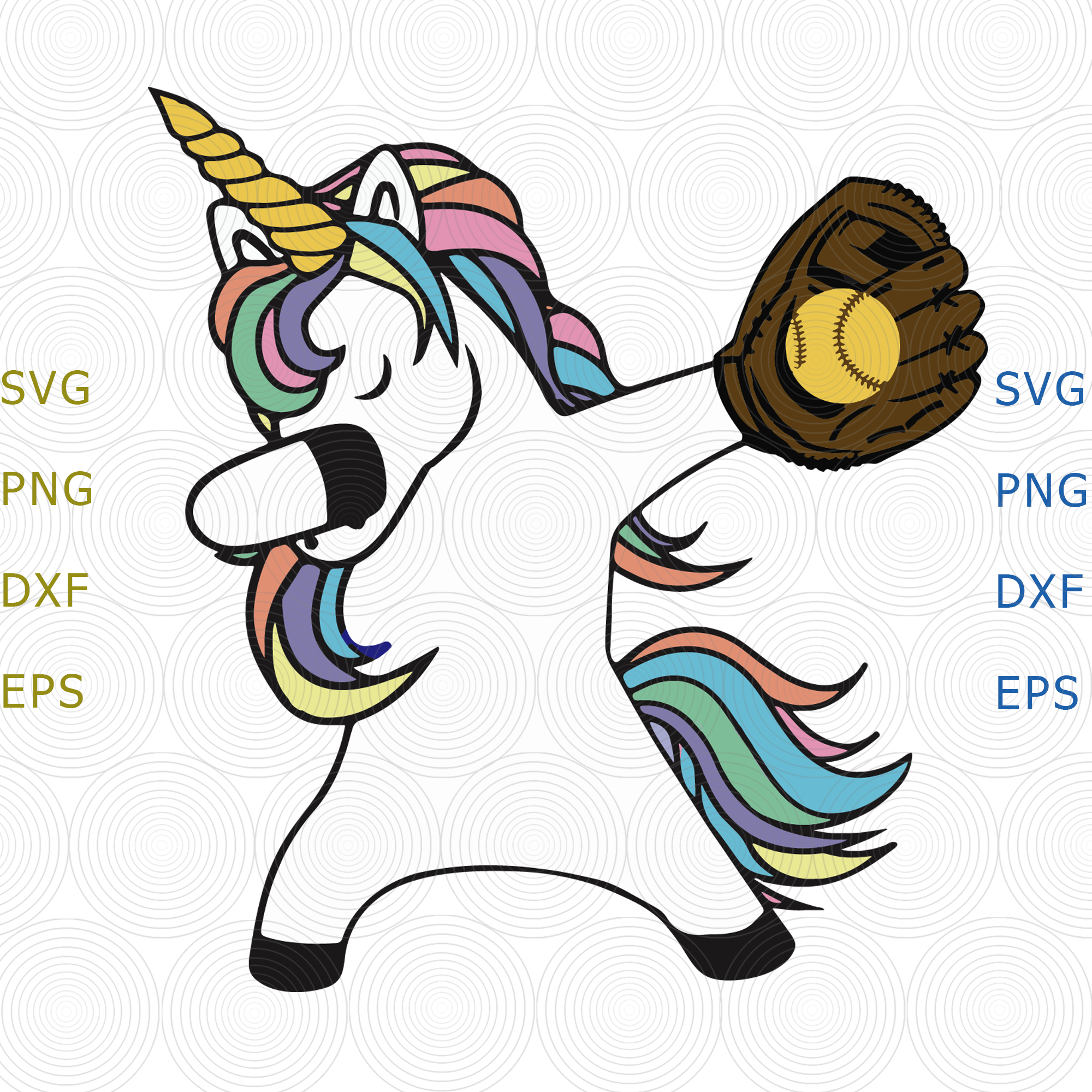 Dabbing Unicorn Baseball SVG, Funny Dab Dance Clipart Printa - Inspire ...