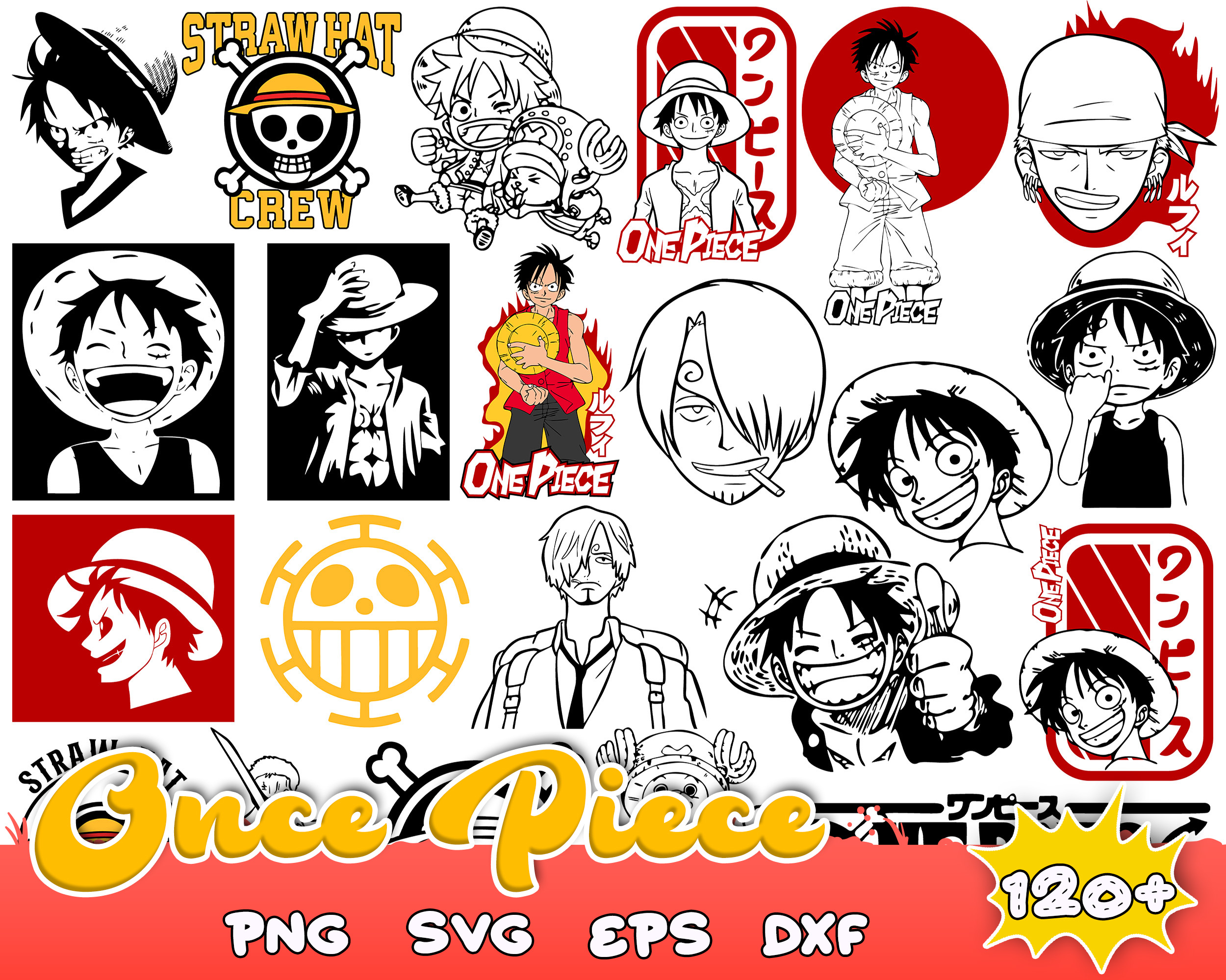 One Piece Bundle ,svg,png,eps,dxf one piece bundle, luffy sv | Inspire ...
