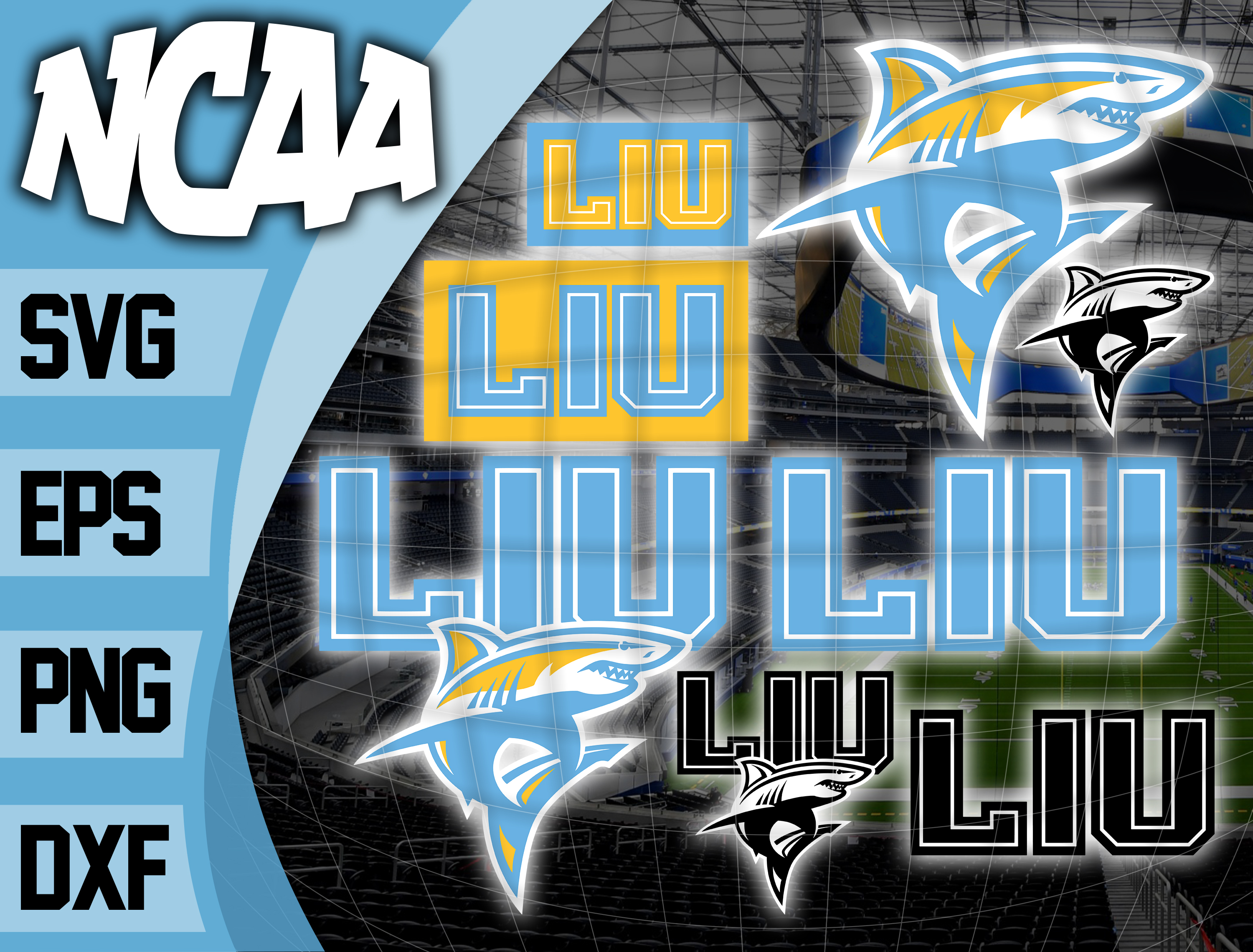 LIU Sharks SVG bundle , NCAA svg, logo NCAA bundle svg eps d | Inspire ...