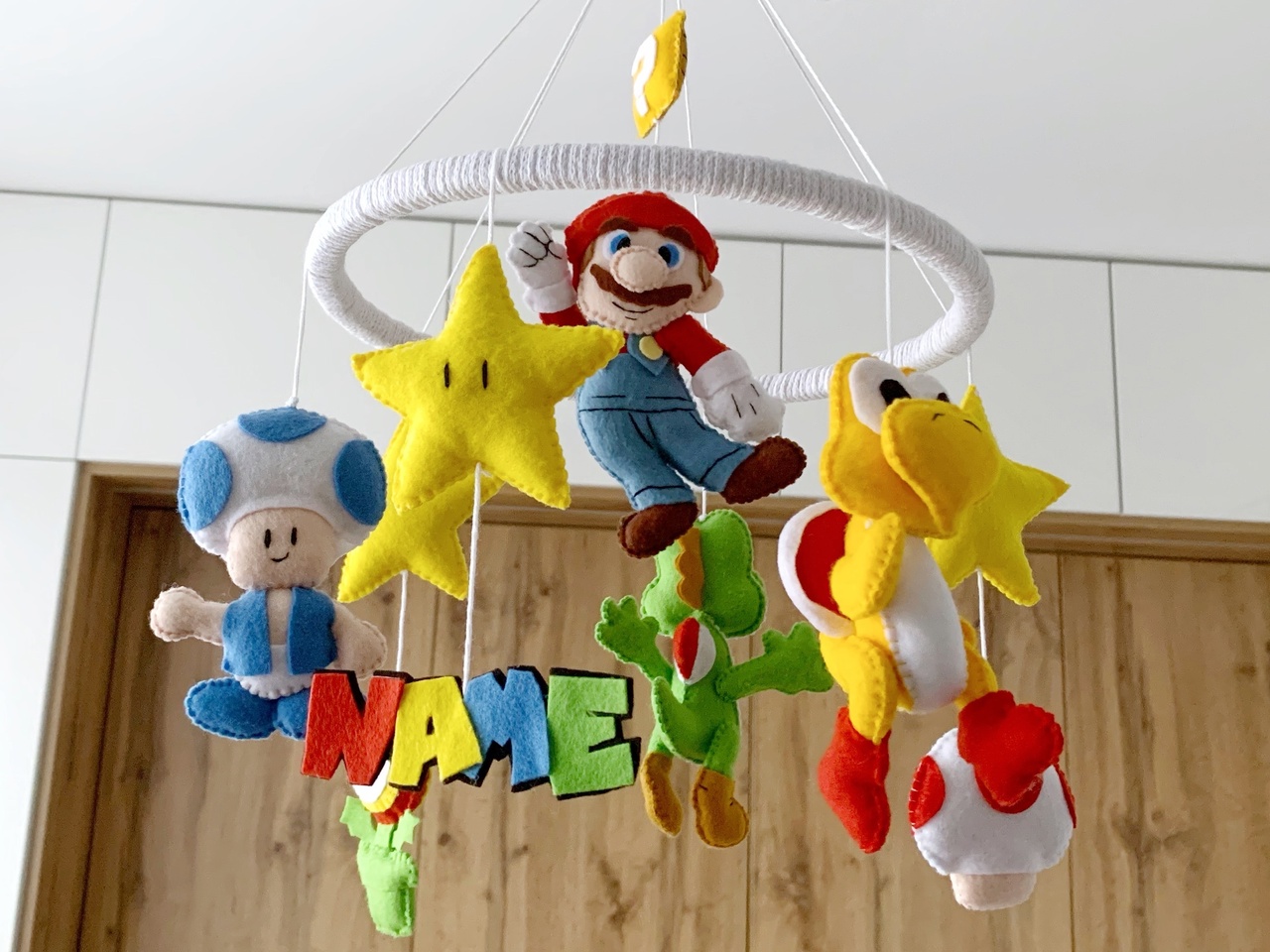 Super Mario crib personalised baby nursery mobile Mario Bros - Inspire ...