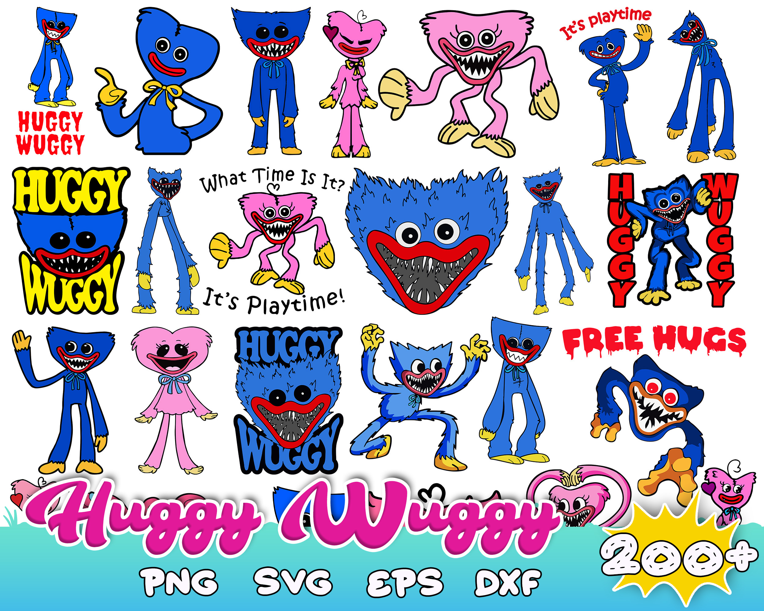 Huggy Wuggy Svg, Kissy Missy Svg, Poppy Playtime Svg, Cutfil | Inspire ...