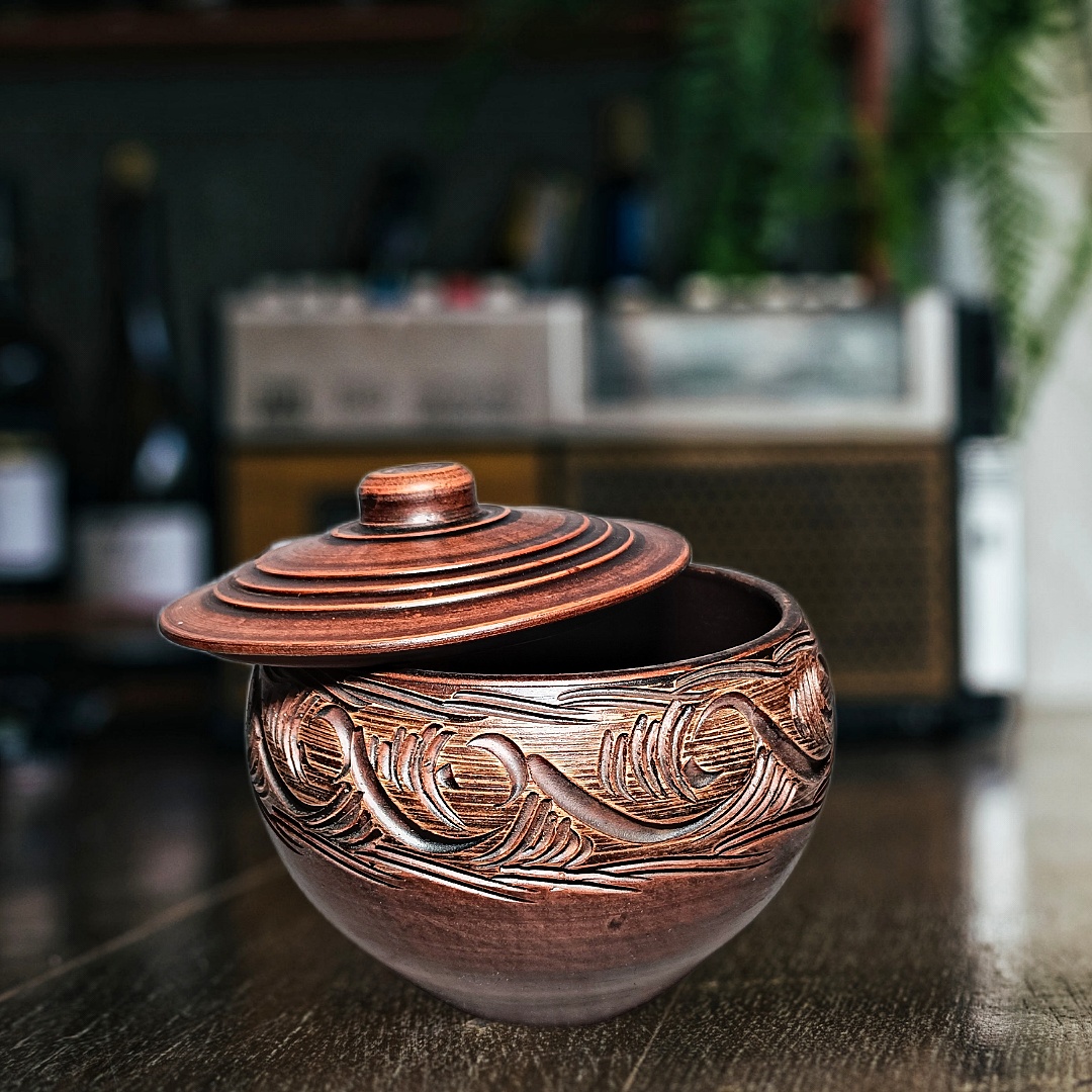 Ceramic cooking pot 50.72 fl.oz Casserole with lid handmade - Inspire ...