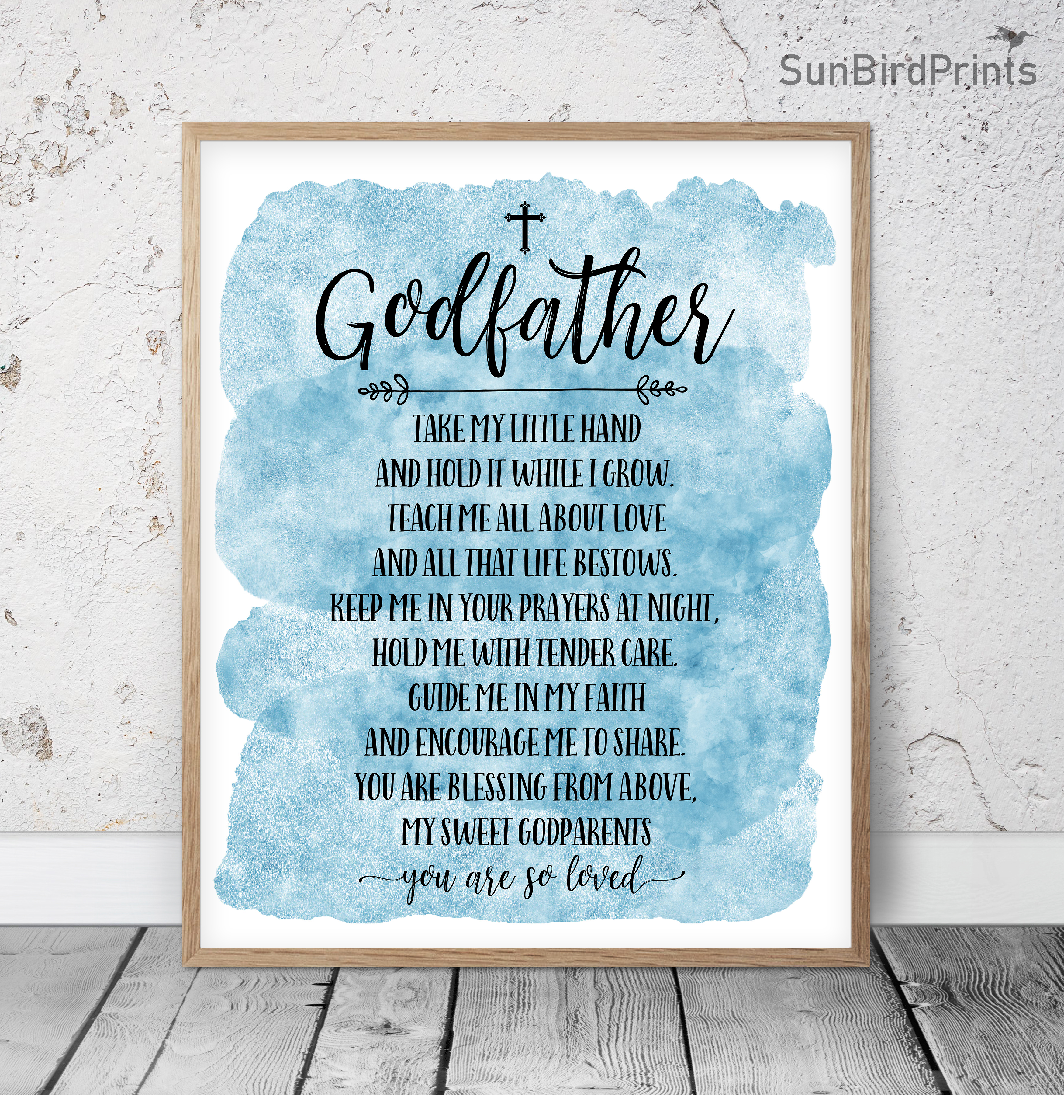 Take My Little Hand, Godfather Thank You Printable Wall Art, - Inspire ...