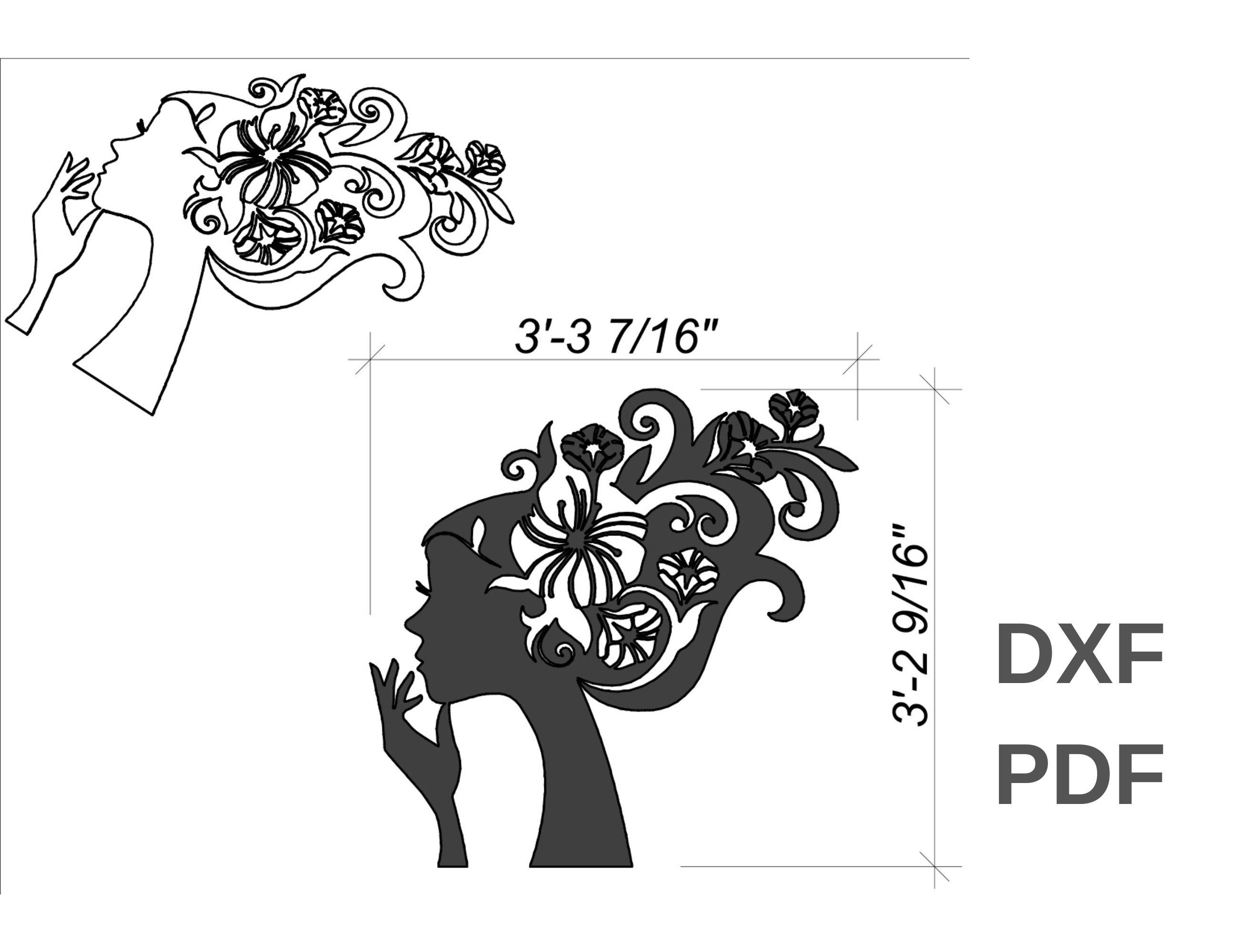Girl Laser cut file - DXF pdf for CNC - Digital download - H | Inspire ...