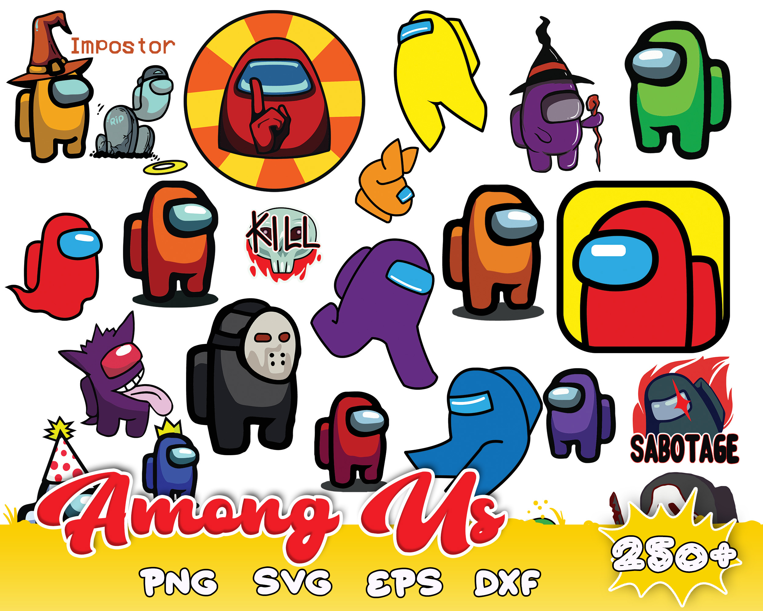 250 Among Us Svg Bundle Layered Item, AmongUs Impasta, Game - Inspire ...