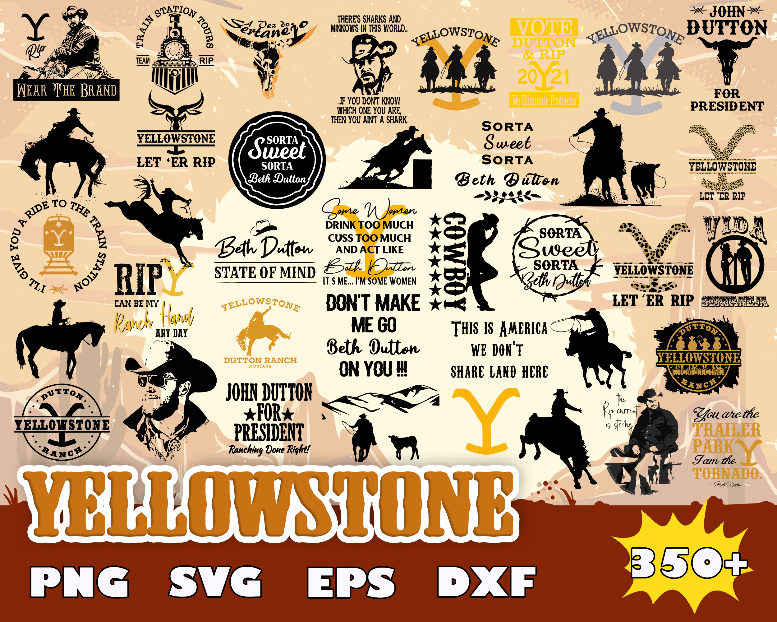 350 Yellowstone svg bundle, yellowstone png, yellowstone svg - Inspire ...