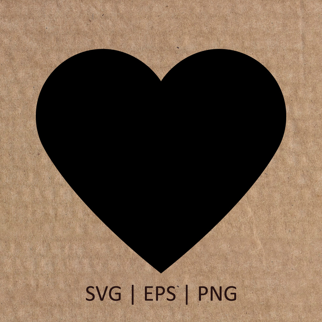 Large Black Heart SVG | Large Heart PNG | Valentines Day SVG | Inspire ...