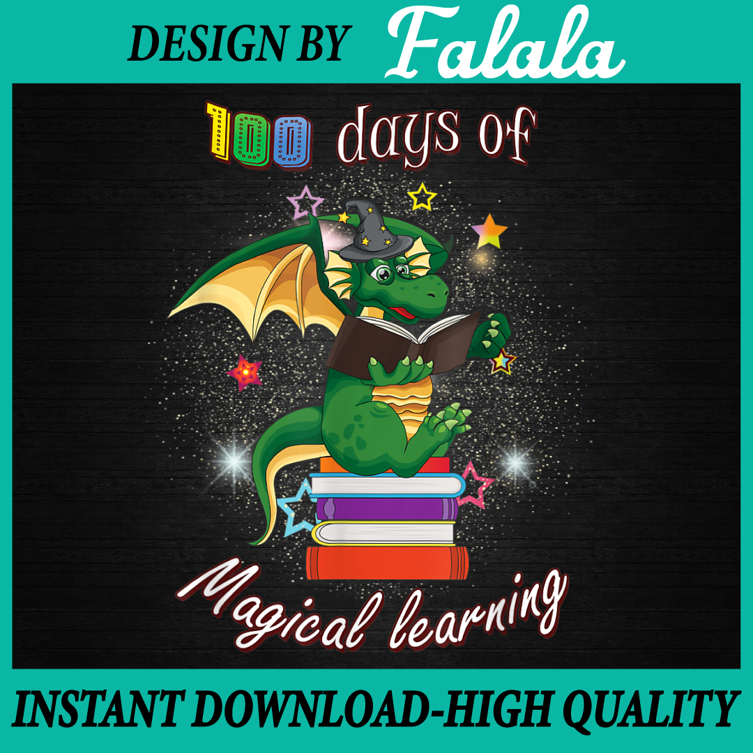 100 Days of School Magical Learning Book PNG, Dragon Teacher - Inspire ...