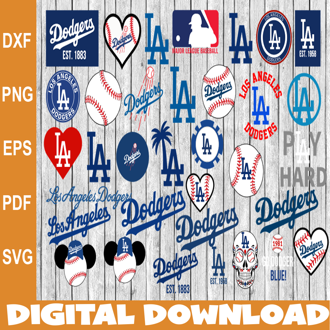 Bundle 34 Files LA Dodgers Baseball Team SVG, LA Dodgers svg | Inspire ...
