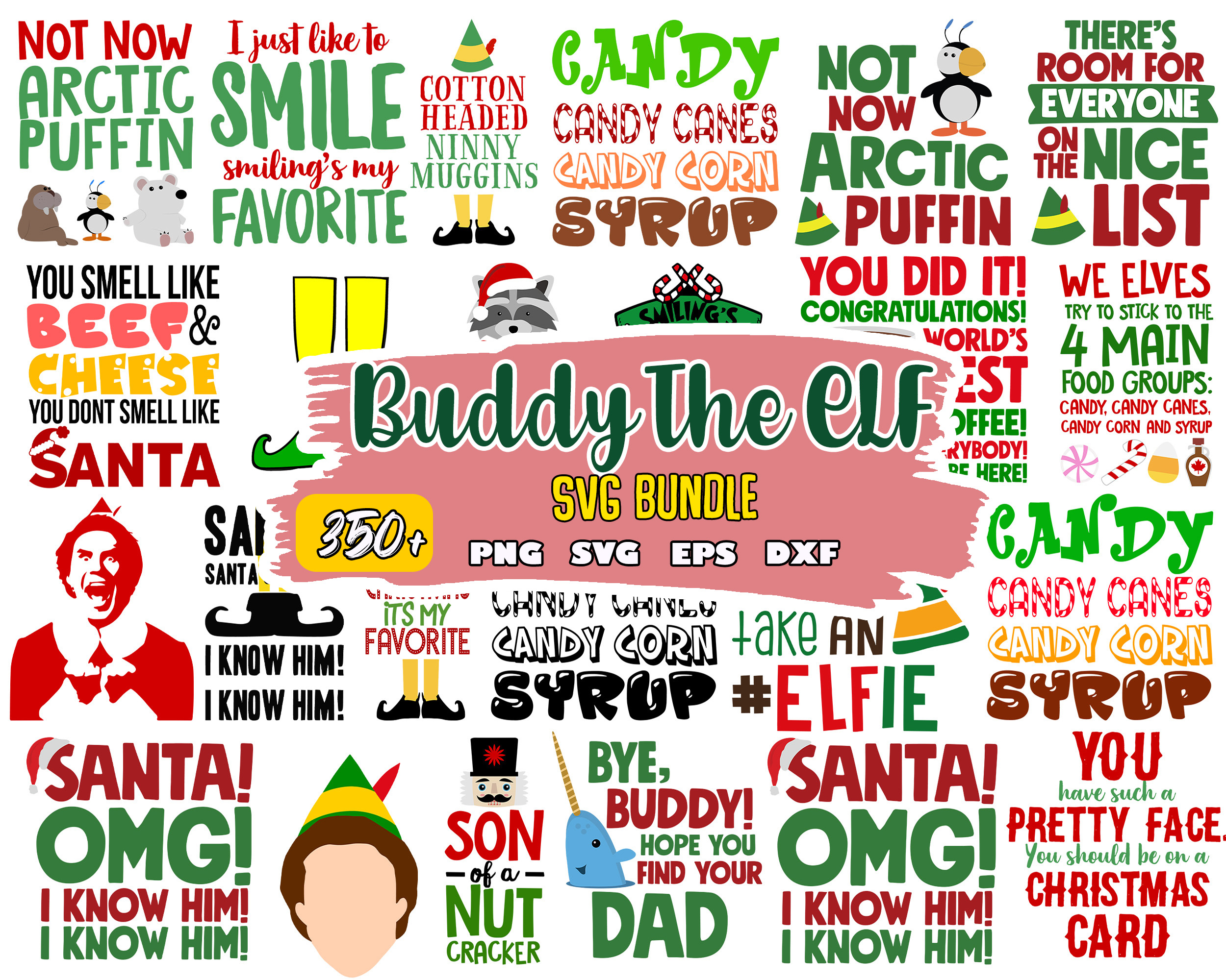 Budy the Elf Svg, Movie Character svg, holiday png bundle, O - Inspire ...