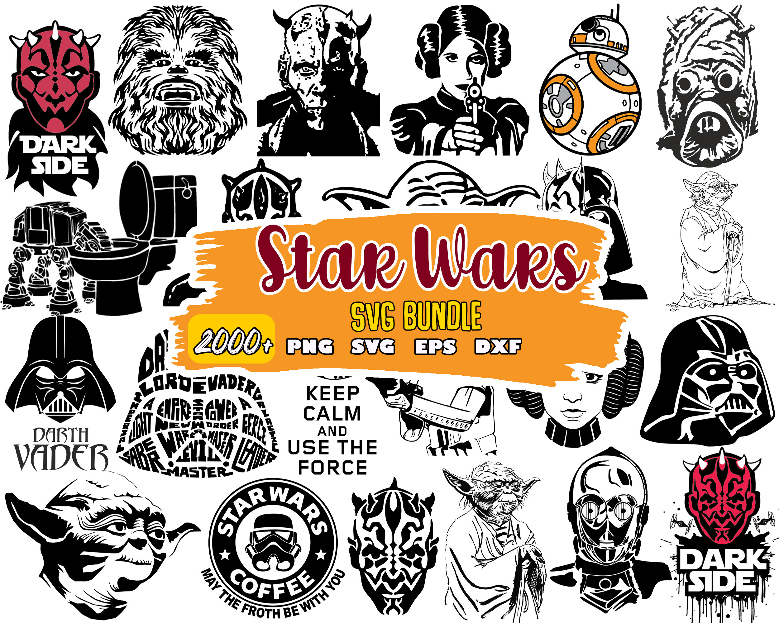 Star wars svg Bundle, 1600 Star wars Files, Star Wars Cut fi | Inspire ...