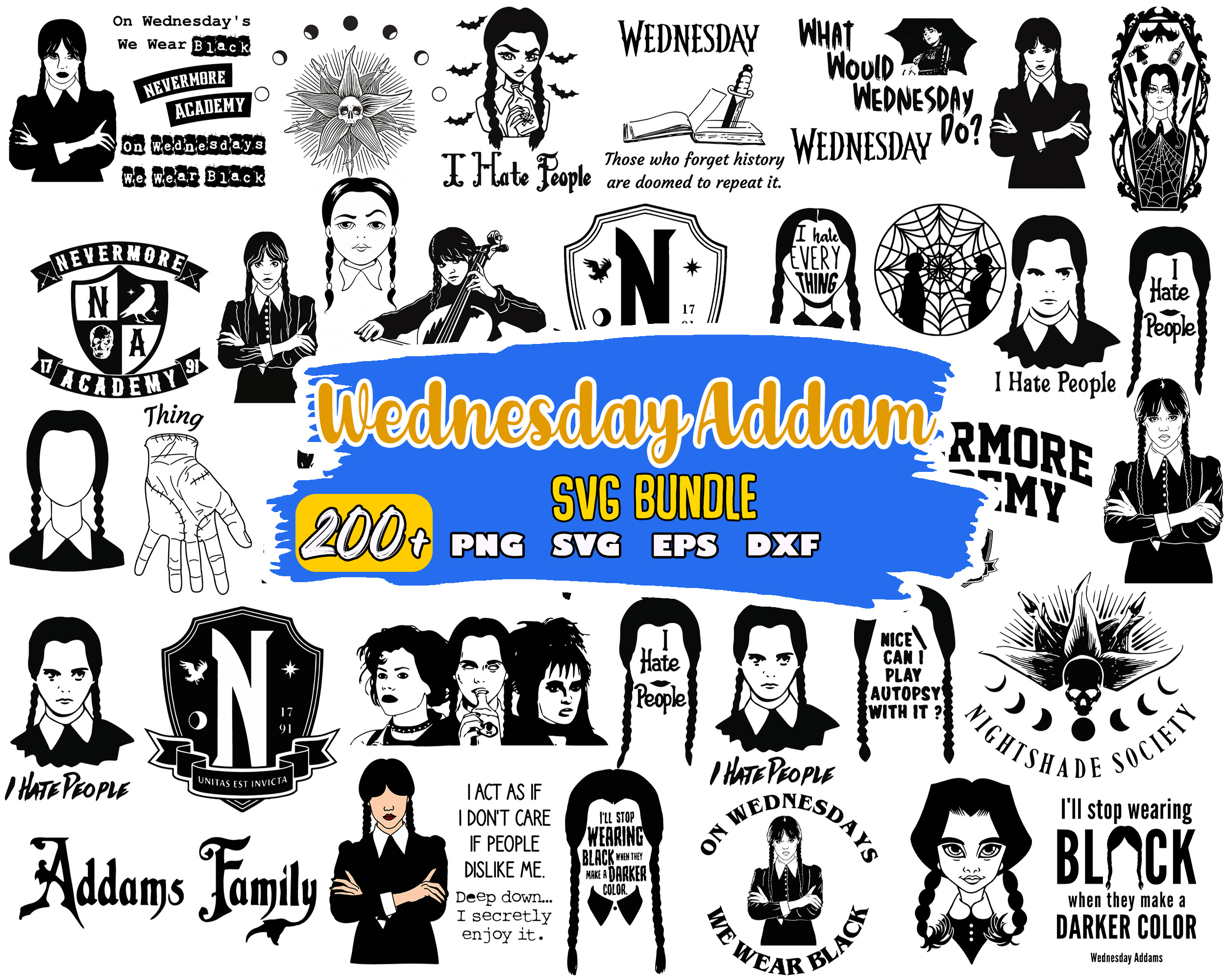 Wednesday SVG, Wednesday Adam, Addams Family, Jenna Ortega, | Inspire ...